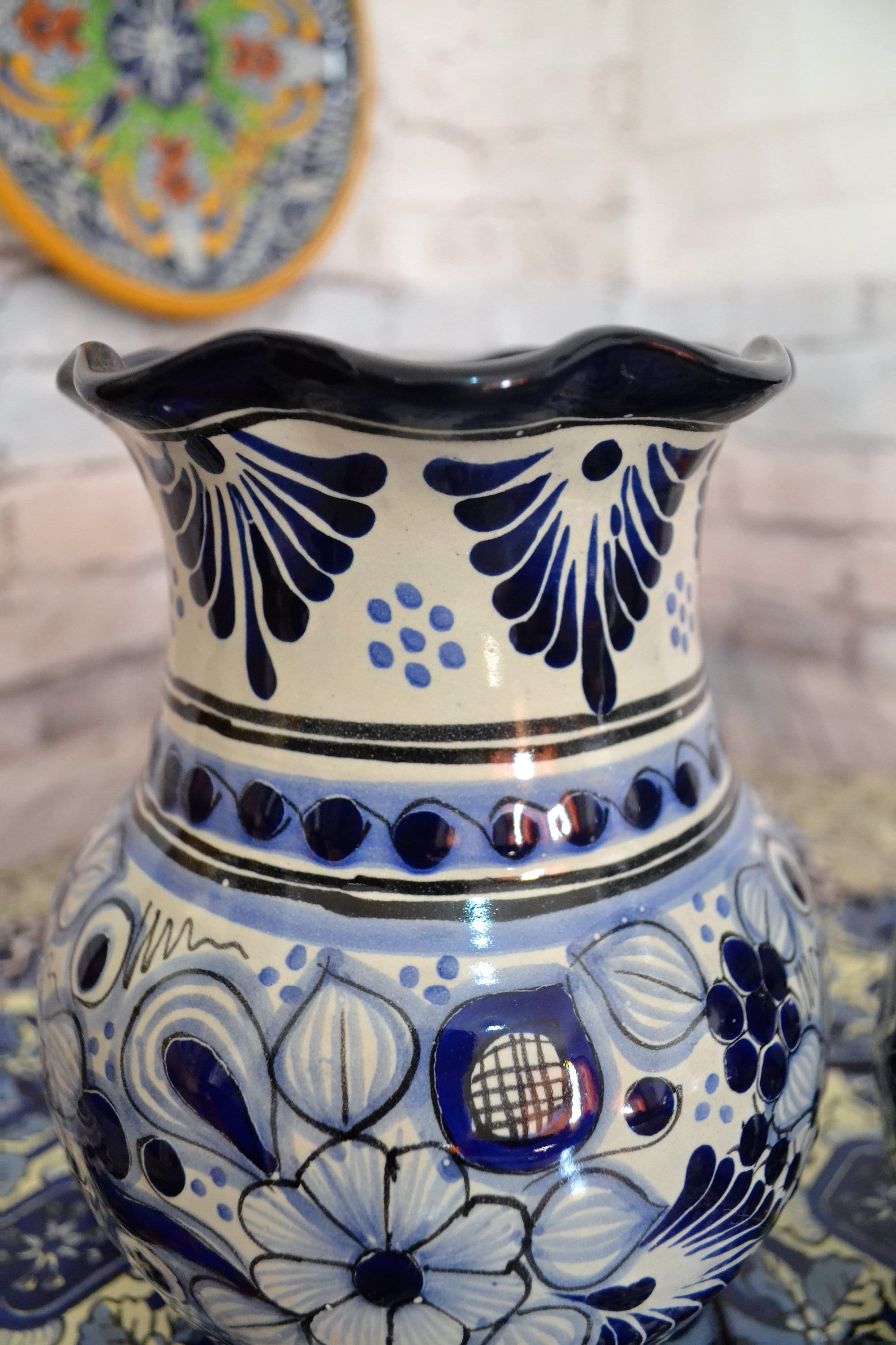 Beautiful Set of Two Mexican Talavera Flower Vase, Pottery Flower Vase ...