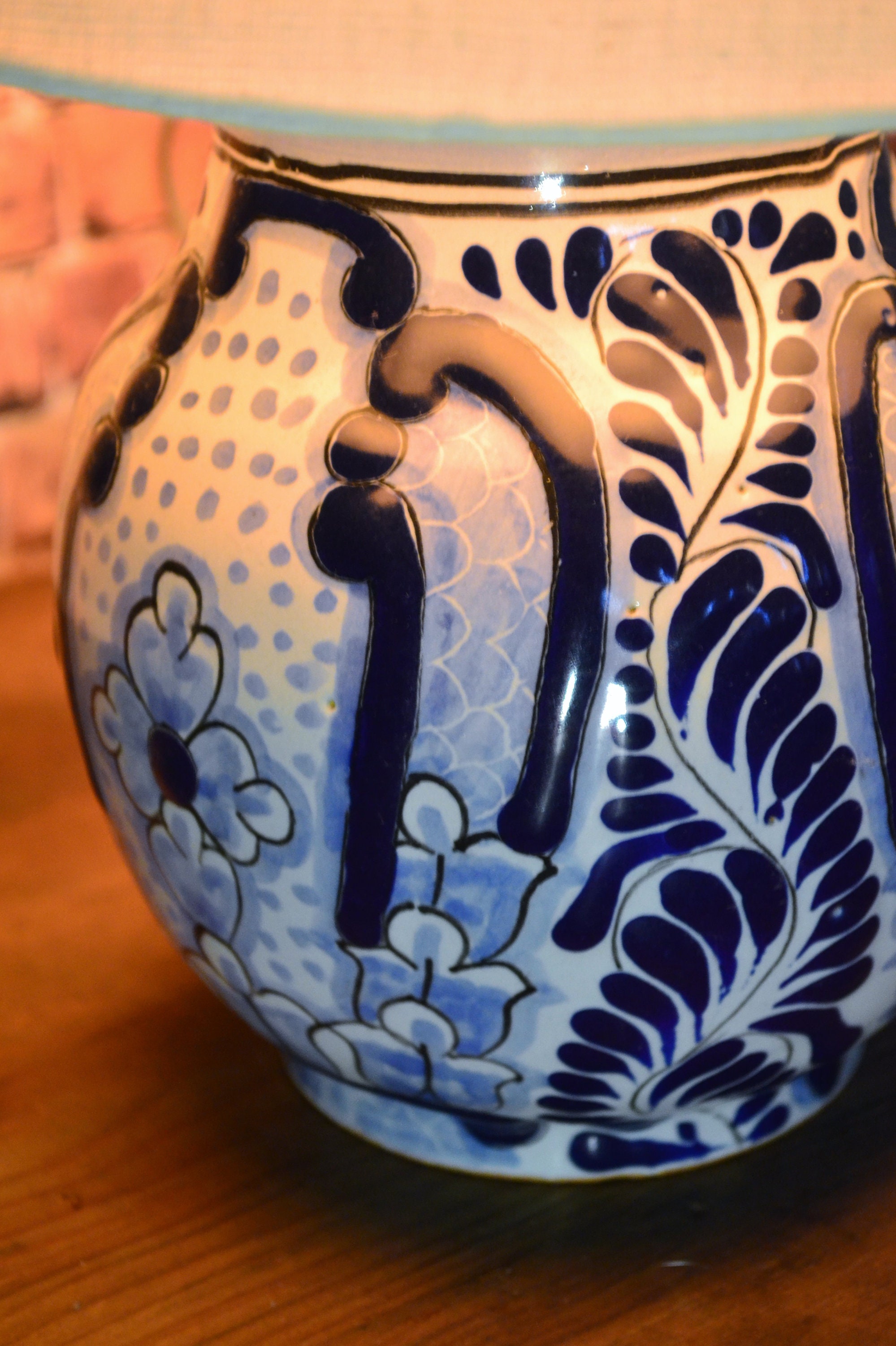 Beautiful Ceramic Table Lamp Mexican Decoration Ginger Jar | Etsy