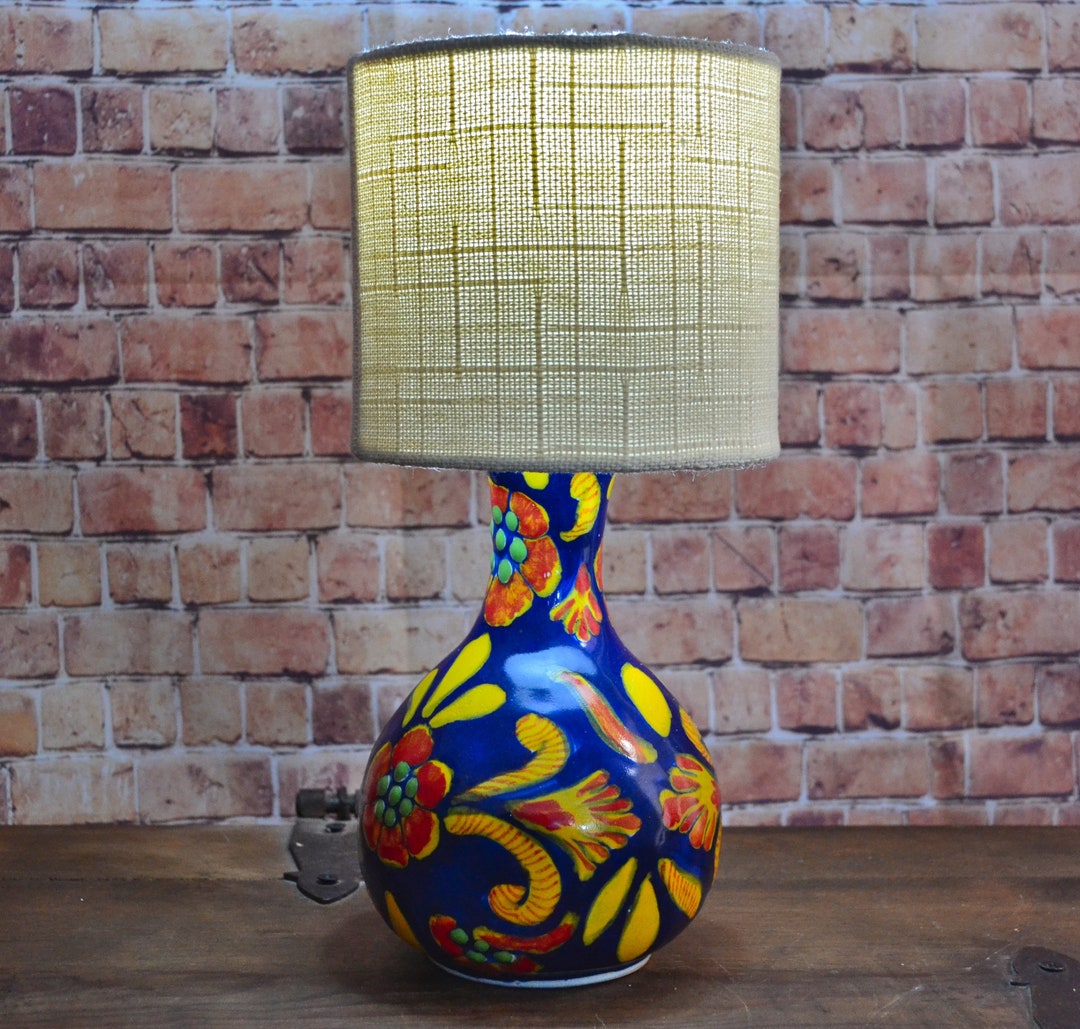 Bedside Lamp, Beautiful Ceramic Table Lamp, Mexican Decoration Pitcher ...