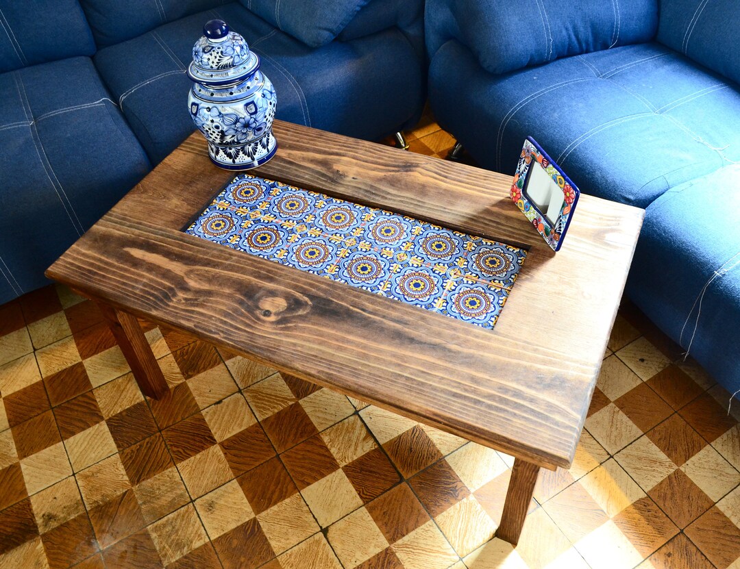 Center Table, Rustic Table, Rustic Center Table, Talavera Tile Table ...