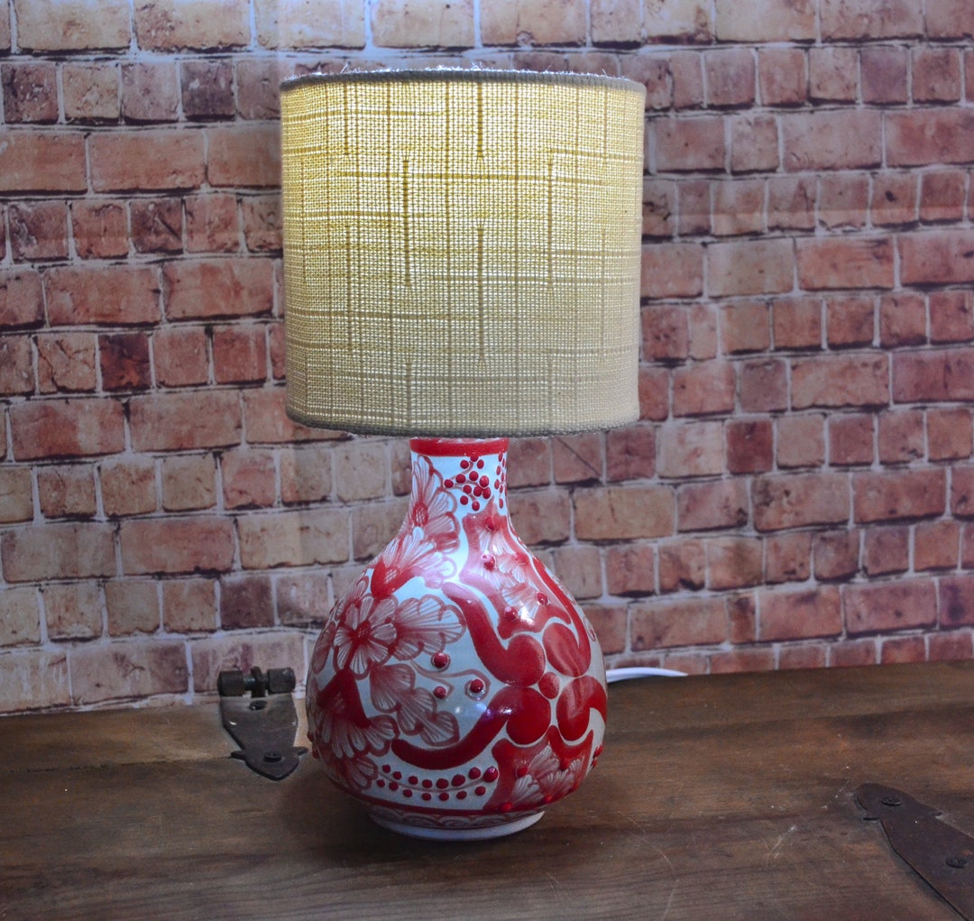 Bedside Lamp, Beautiful Ceramic Table Lamp, Mexican Decoration Pitcher ...