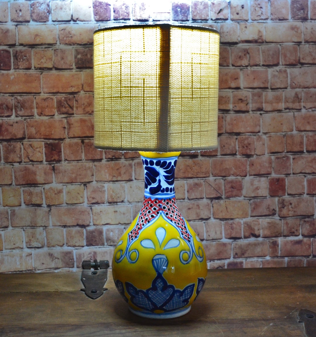 Bedside Lamp, Beautiful Ceramic Table Lamp, Mexican Decoration Pitcher ...
