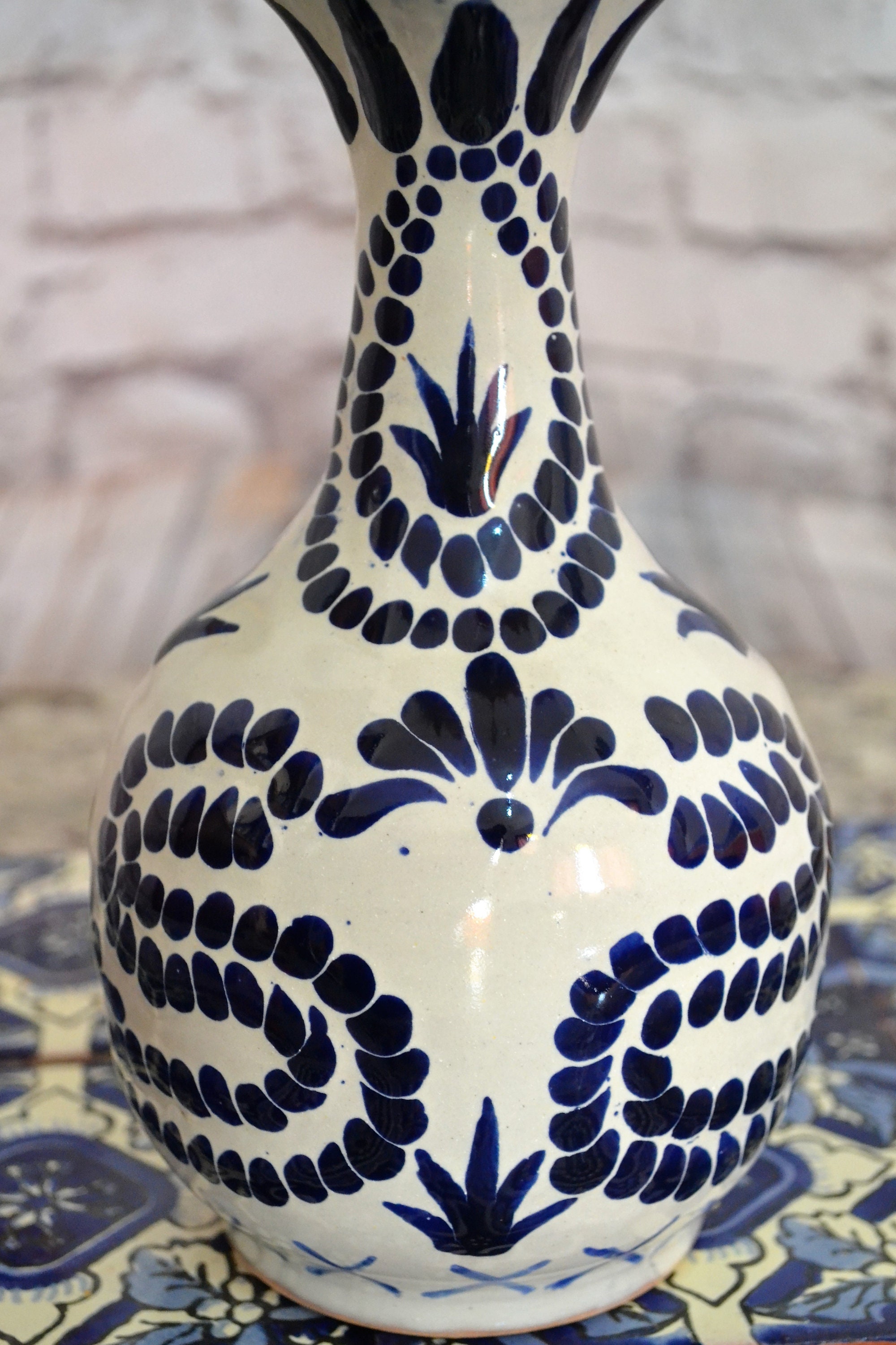 Set of 2 Mexican Talavera Flower Vase, Talavera Pitcher, Mexican ...