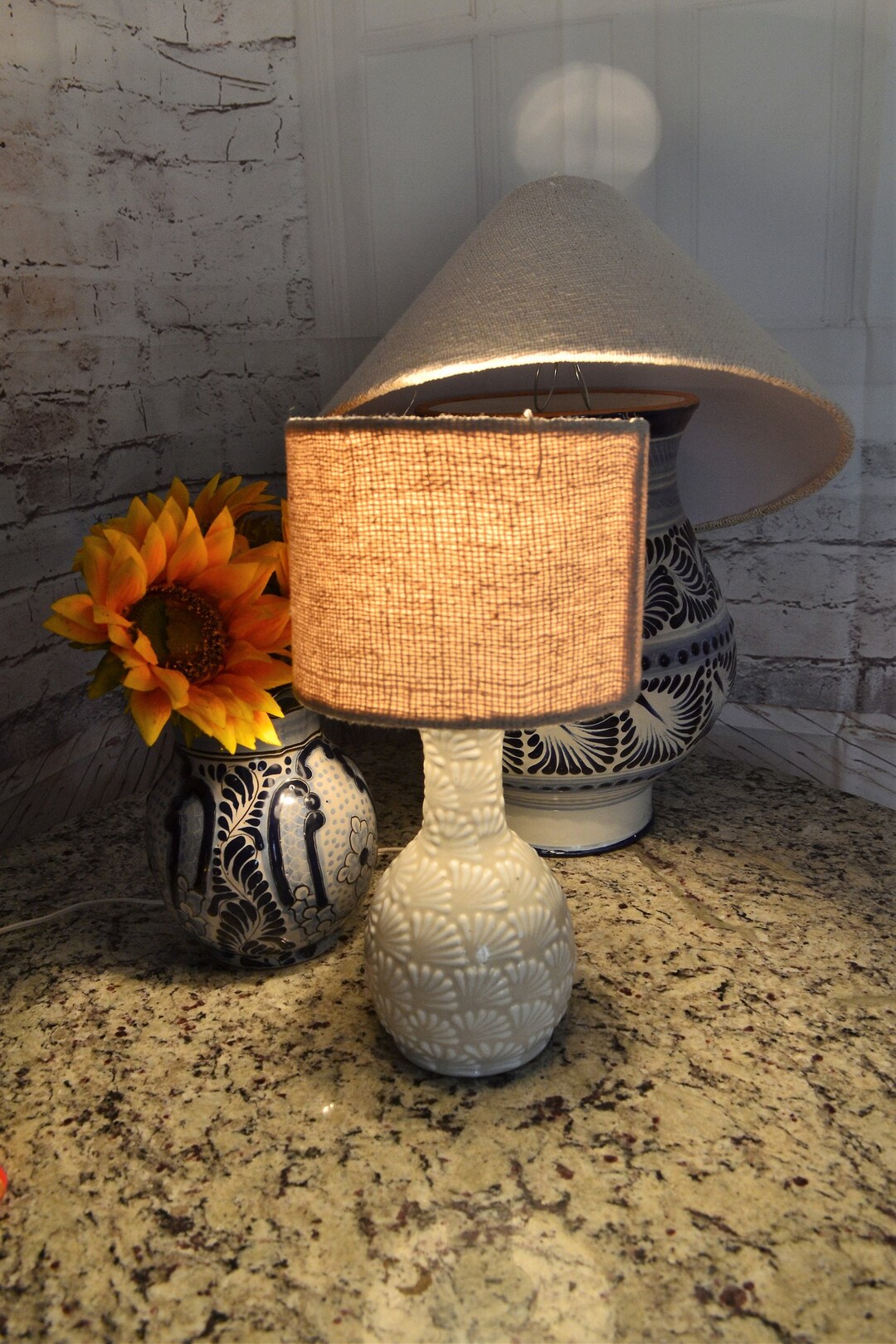 Bedside Lamp, Beautiful Ceramic Table Lamp, Mexican Decoration Pitcher ...