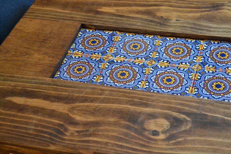 Center Table, Rustic Table, Rustic Center Table, Talavera Tile Table ...