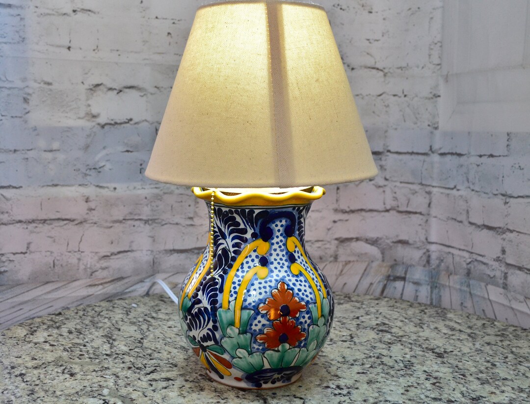 Beautiful Ceramic Table Lamp, Mexican Decoration Ginger Jar Lamp With ...