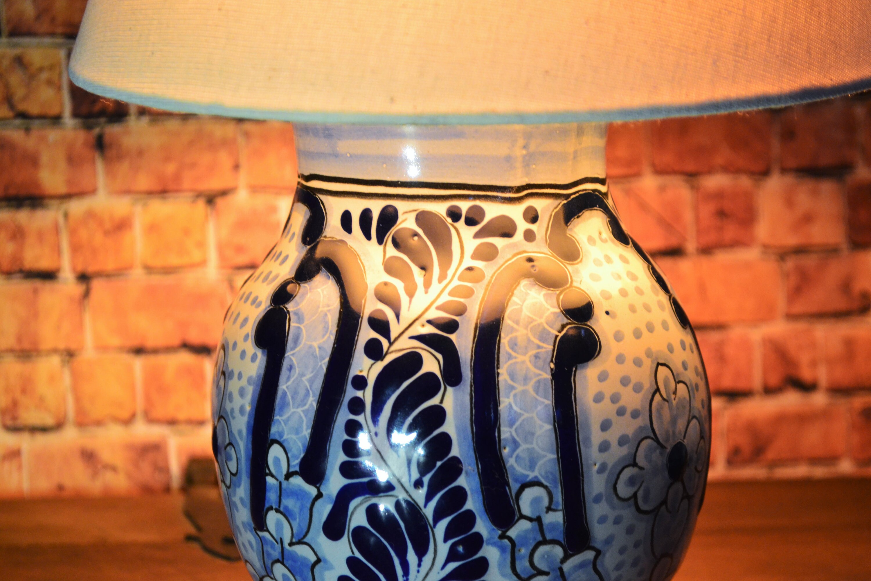 Beautiful Ceramic Table Lamp Mexican Decoration Ginger Jar - Etsy