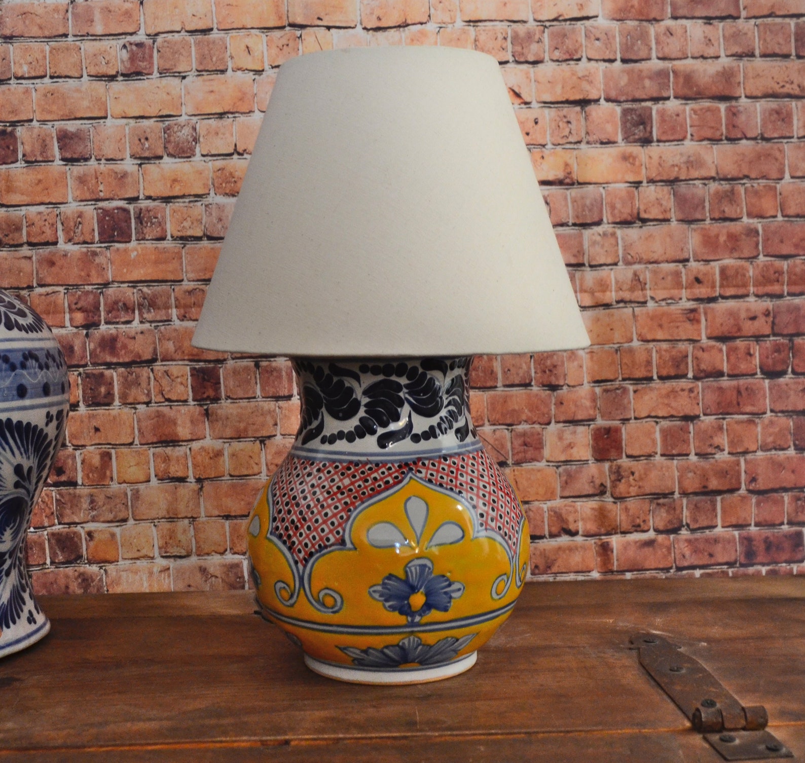 Beautiful Ceramic Table Lamp, Mexican Decoration Ginger Jar Lamp With ...