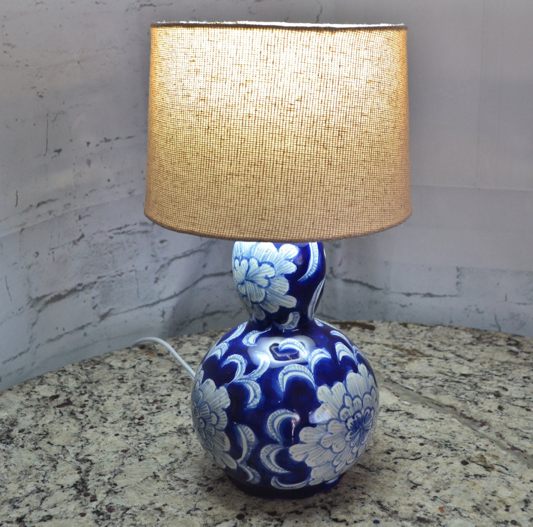 Talavera Table Lamp, Ready to Be Shipped, Ceramic Bedside Lamp, Mexican ...
