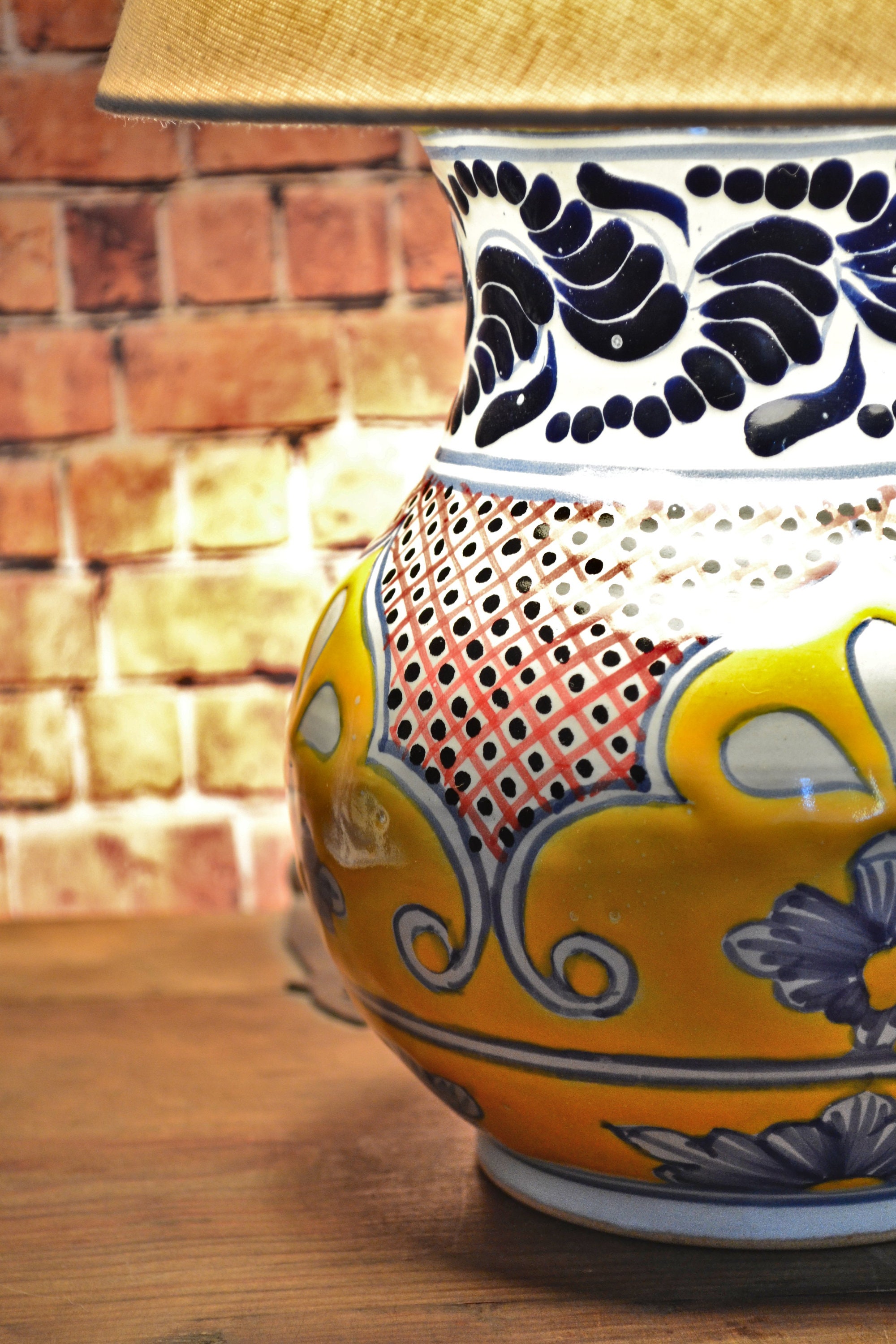 Beautiful Ceramic Table Lamp, Mexican Decoration Ginger Jar Lamp With ...