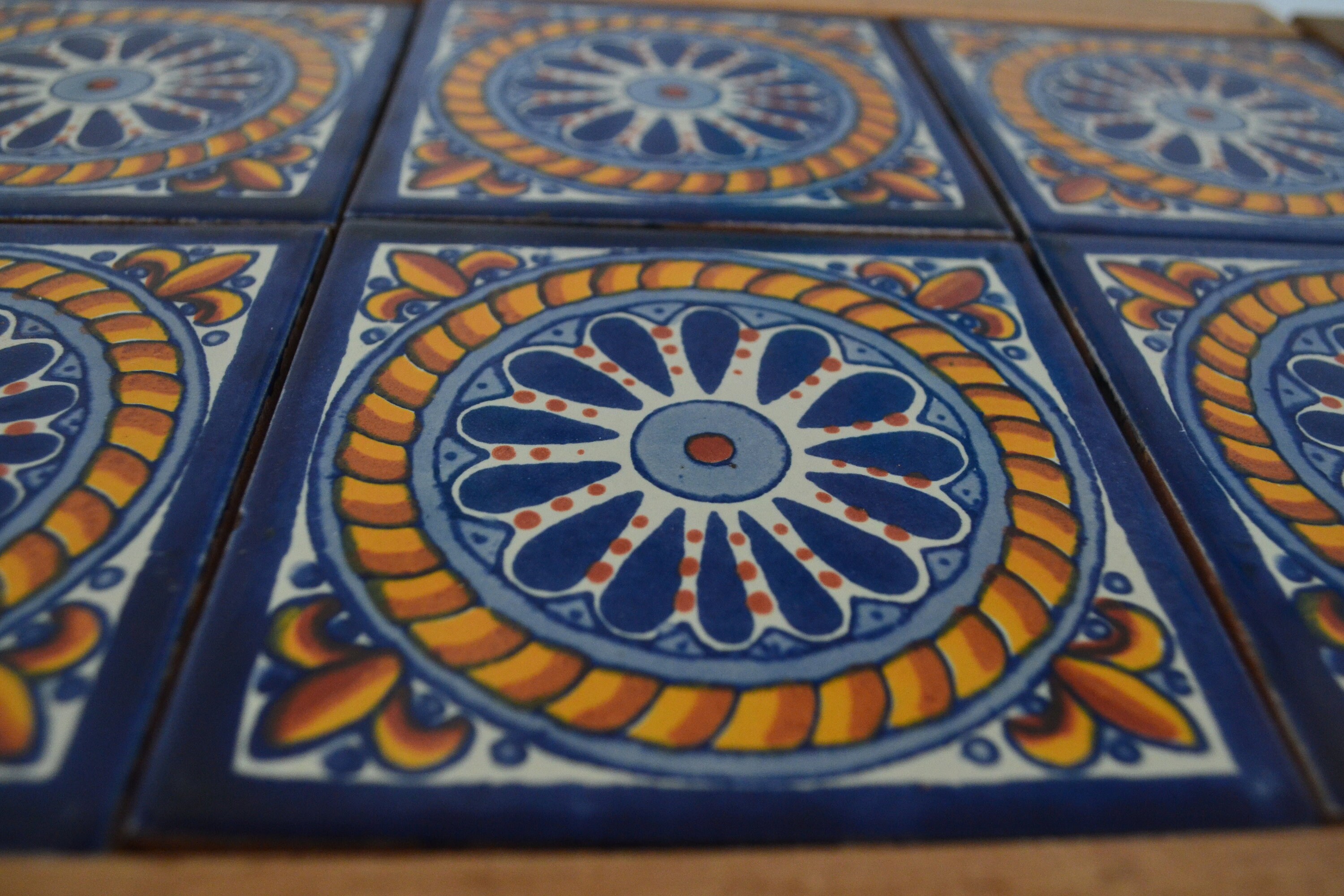 Center Table, Rustic Table, Rustic Center Table, Talavera Tile Table ...