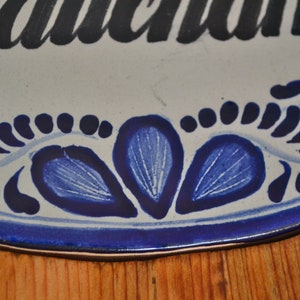 13" Personalized Talavera Tile House Sign, Carved Wood, Double Side ...