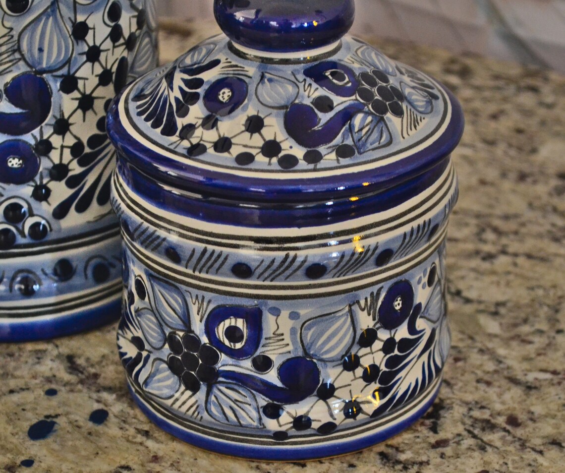 Set of 3 Mexican Canister, Talavera Canister, Kitchen Canister Set ...
