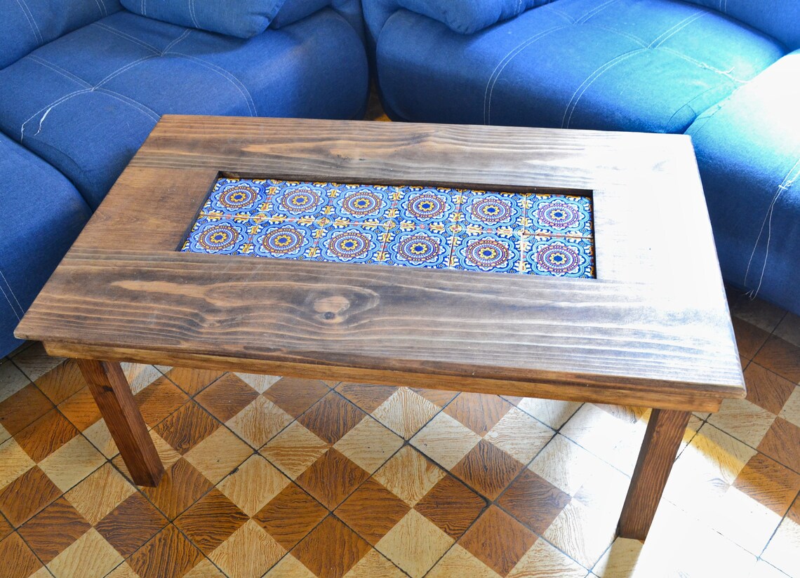 Center Table, Rustic Table, Rustic Center Table, Talavera Tile Table ...