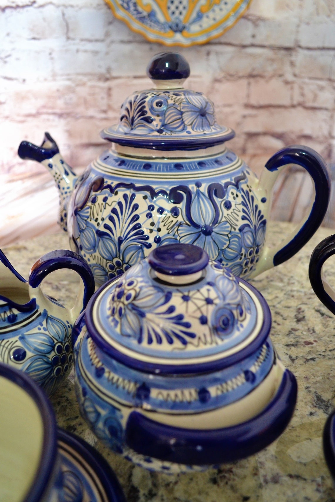 Mexican Talavera Coffee Set, Mexican Pottery, Tea Pitcher, Mexican ...
