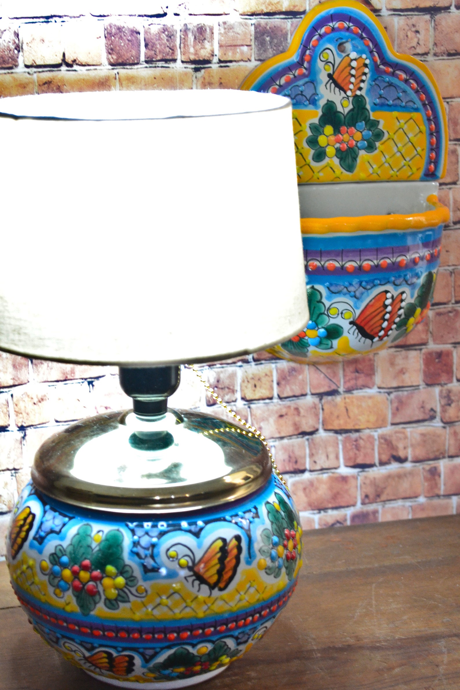 Bedside Lamp, Beautiful Ceramic Table Lamp, Mexican Decoration Ginger ...