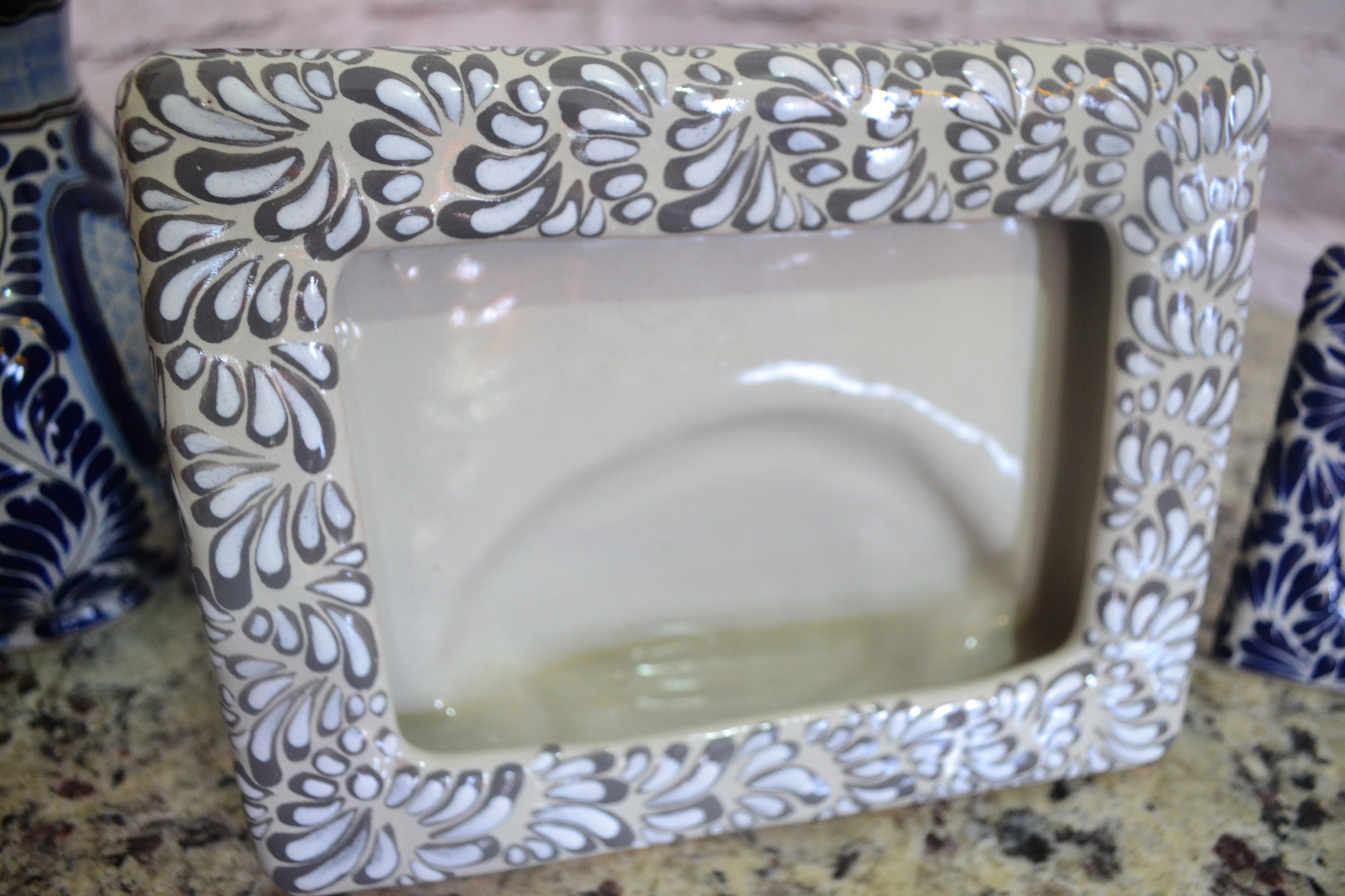 Set of 3 Talavera photo frame. Ceramic photo frame mexican | Etsy