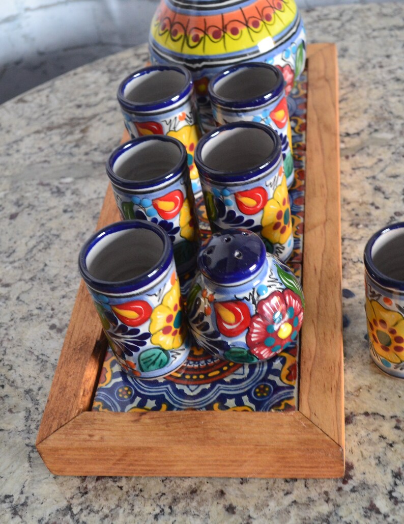 Talavera Tequila, Talavera Tequila Set With Ottoman Tray, Tequila ...