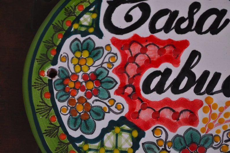 Set of Personalized Talavera Tile House Sign an Talavera Wall Planter ...