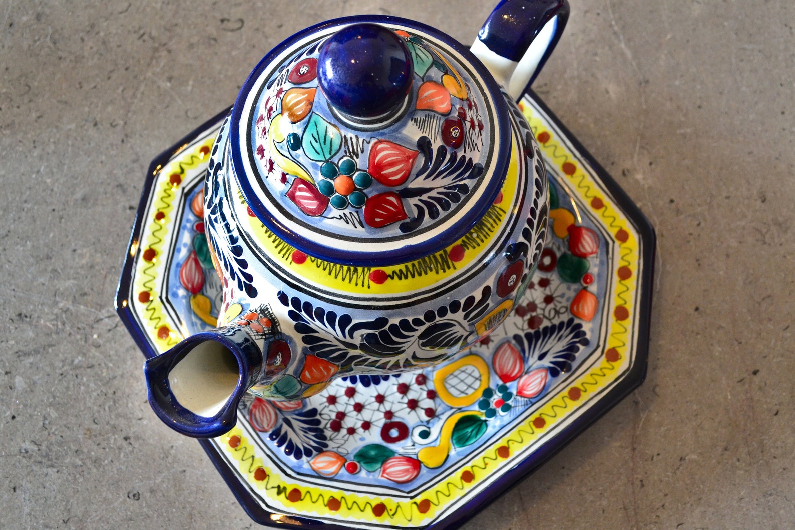 Mexican Talavera Tea pitcher coffee pitcher with tray | Etsy