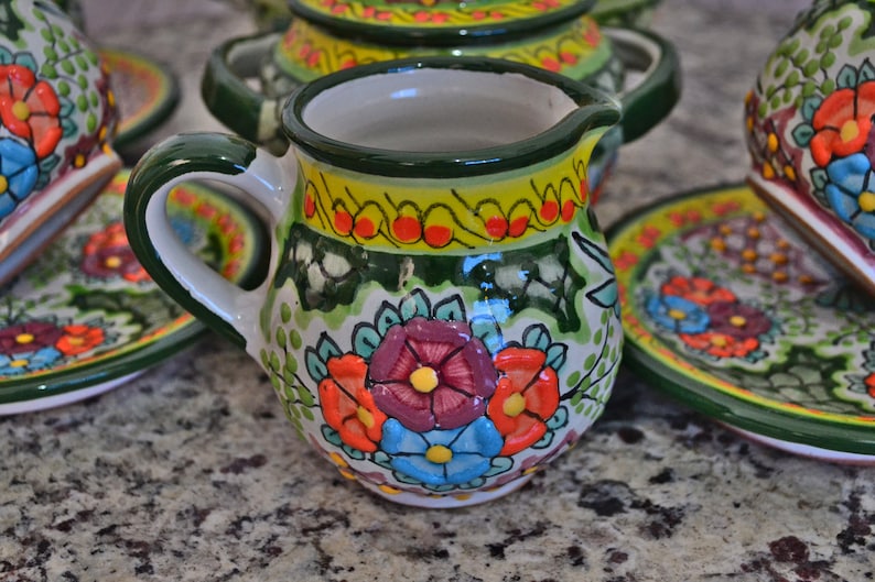 Mexican Talavera Coffee Set Mexican Pottery Tea Pitcher - Etsy