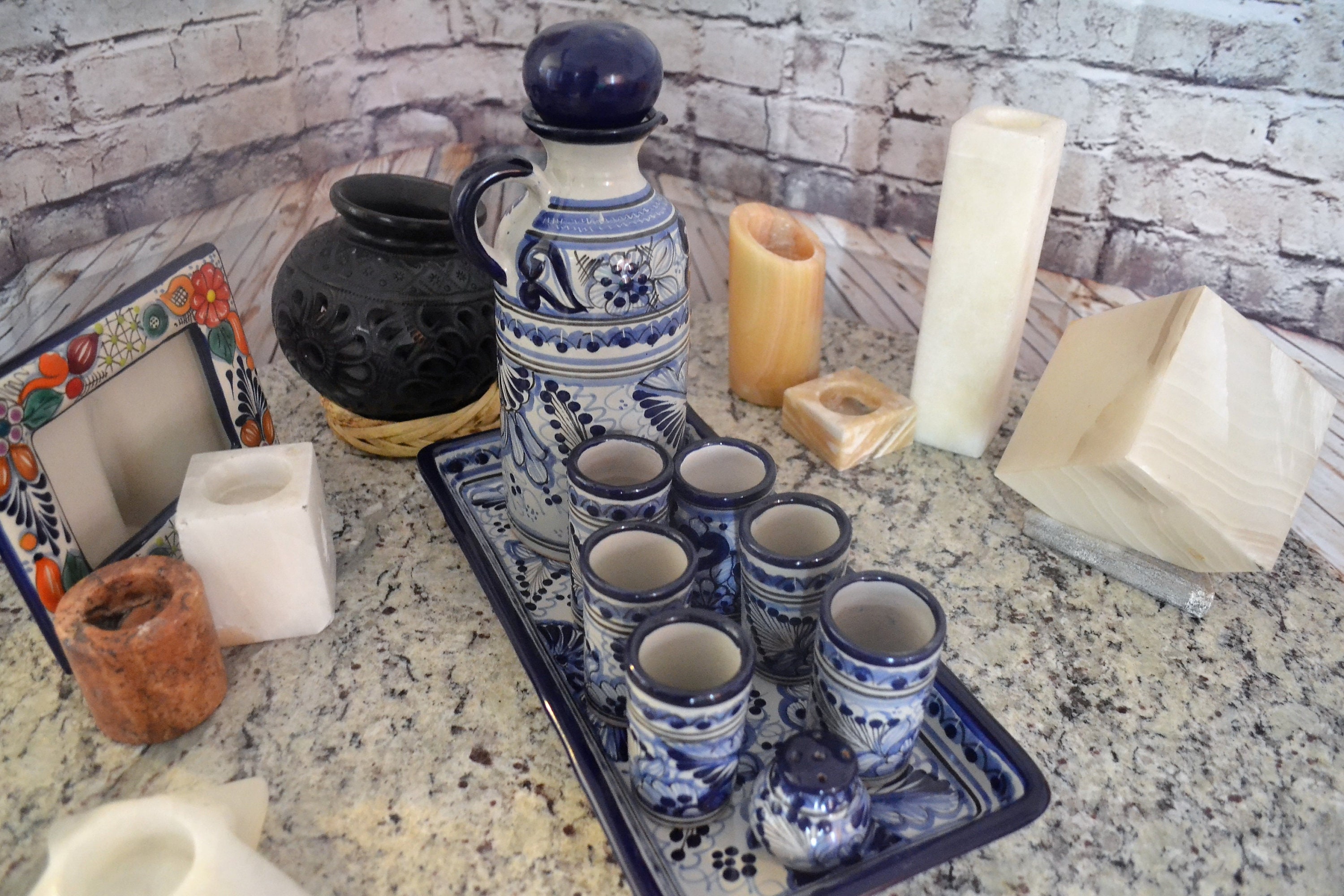 Talavera Tequila Set, Tequila Decanter, Decanter Set, Custom Shot ...
