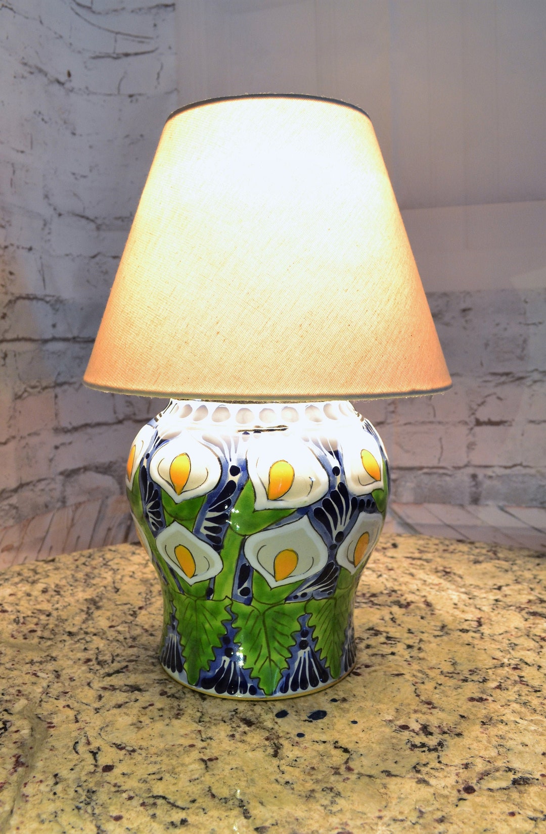 Beautiful Ceramic Table Lamp, Mexican Decoration Ginger Jar Lamp With ...
