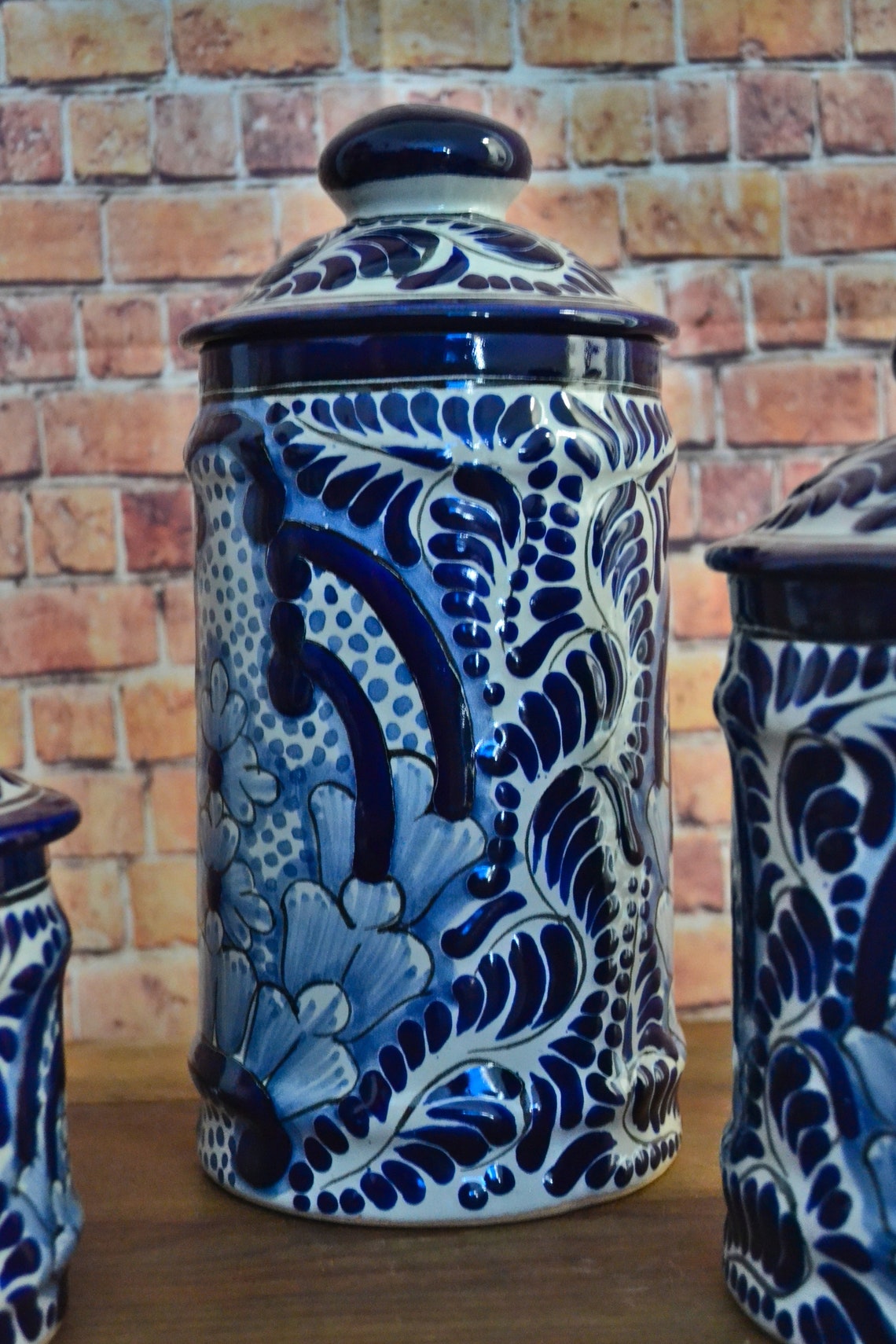 Set of 3 Mexican Canister, Talavera Canister, Kitchen Canister Set ...