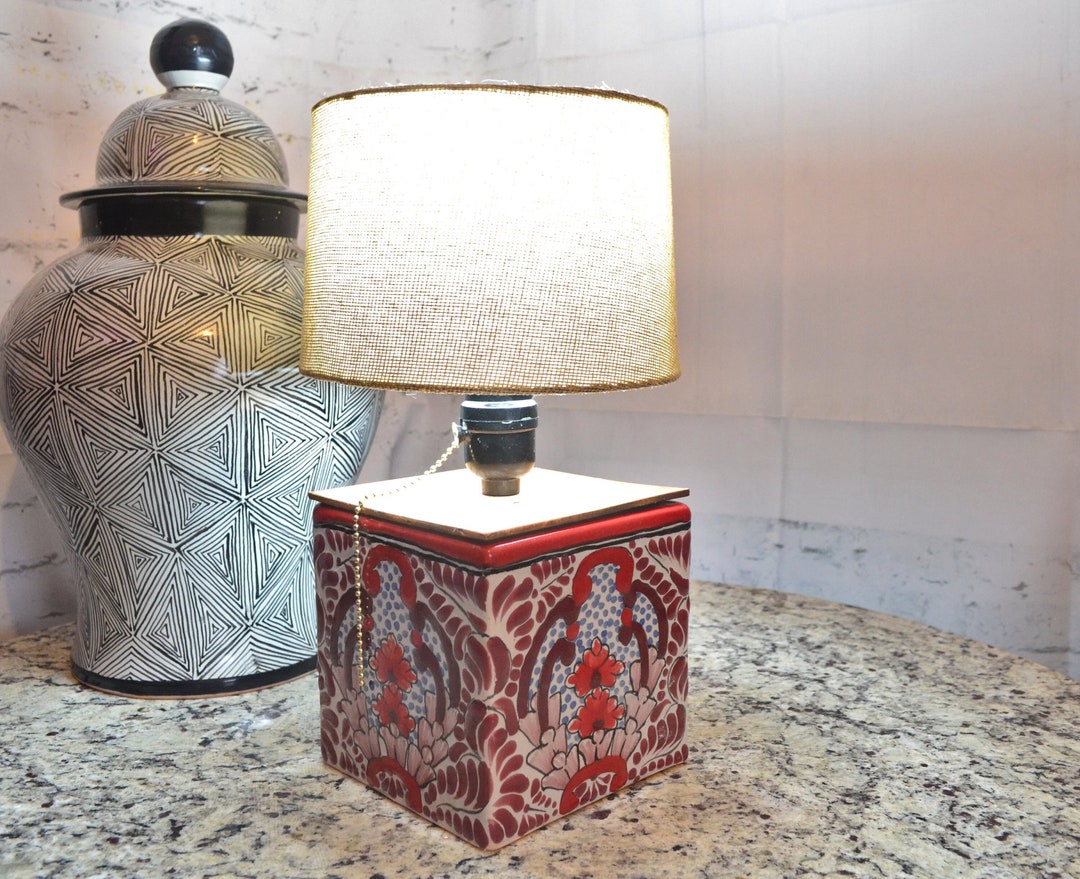 Beautiful Talavera Table Lamp, Mexican Decoration, Ceramic Table Lamp ...