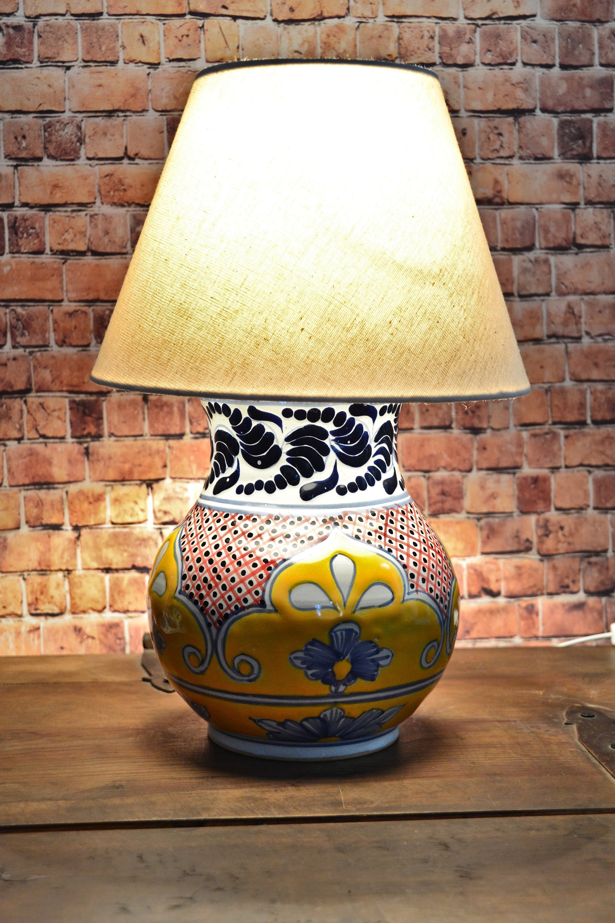 Beautiful Ceramic Table Lamp, Mexican Decoration Ginger Jar Lamp With ...