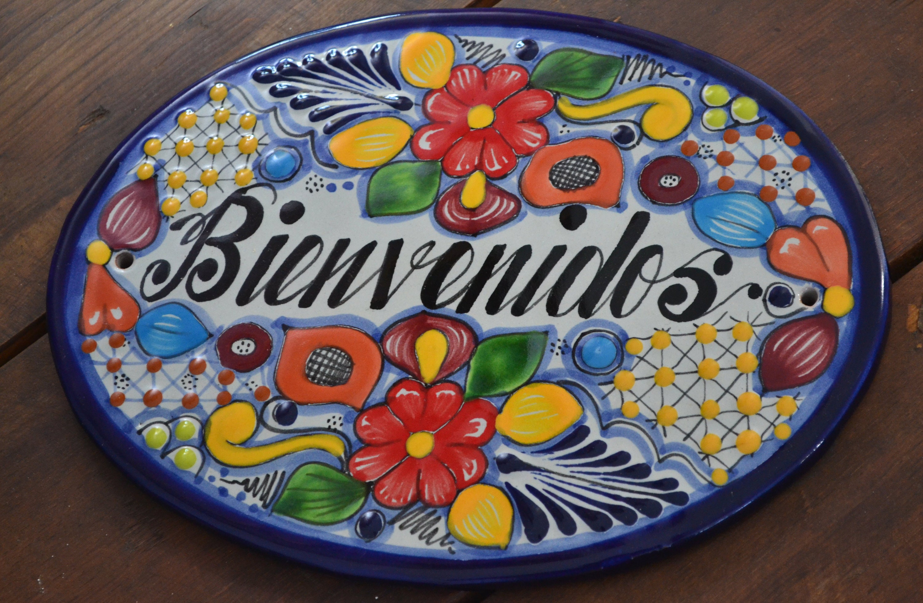 Set of Two 9.5 Personalized Talavera Tile House Sign - Etsy