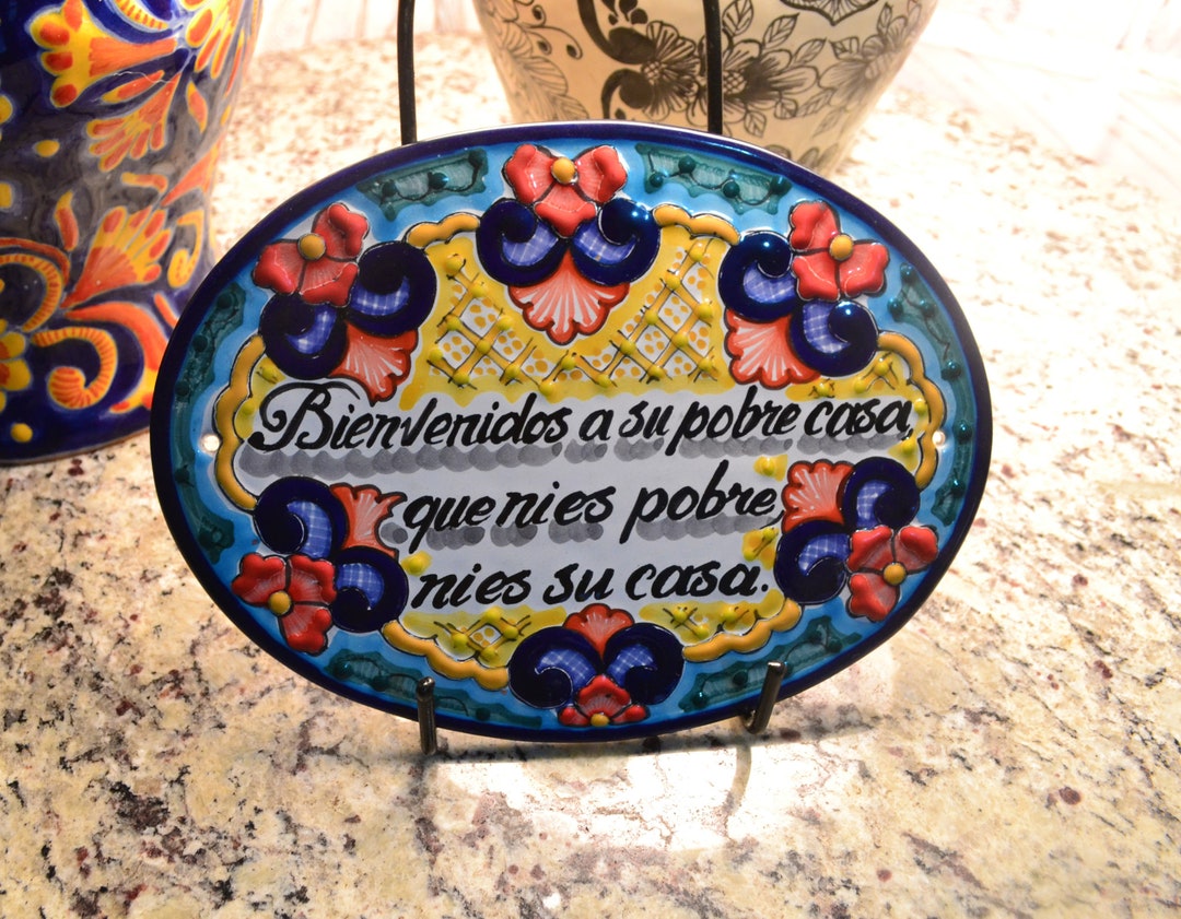 Upgrated Shipping Personalized Talavera Tile House Sign, Housewarming ...