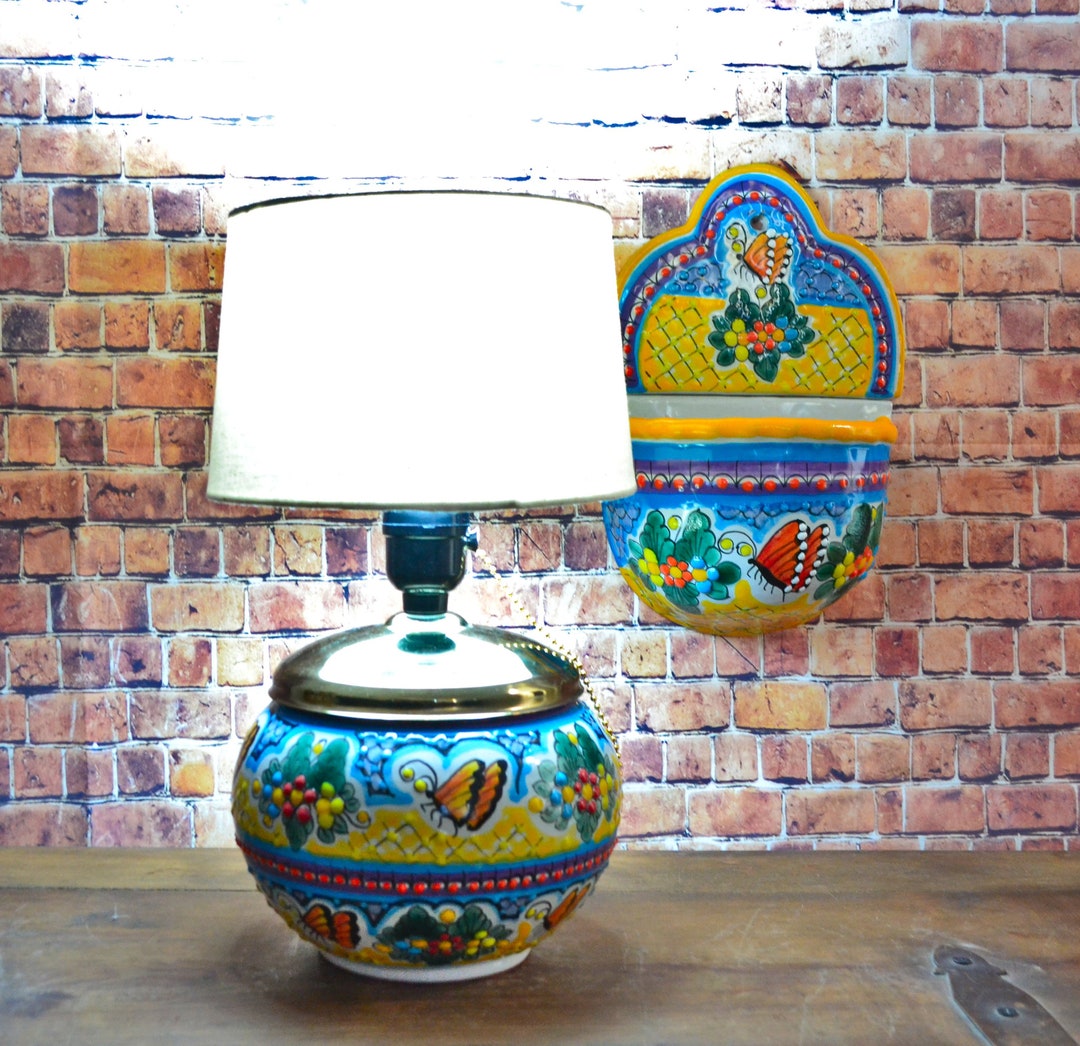Bedside Lamp, Beautiful Ceramic Table Lamp, Mexican Decoration Ginger ...