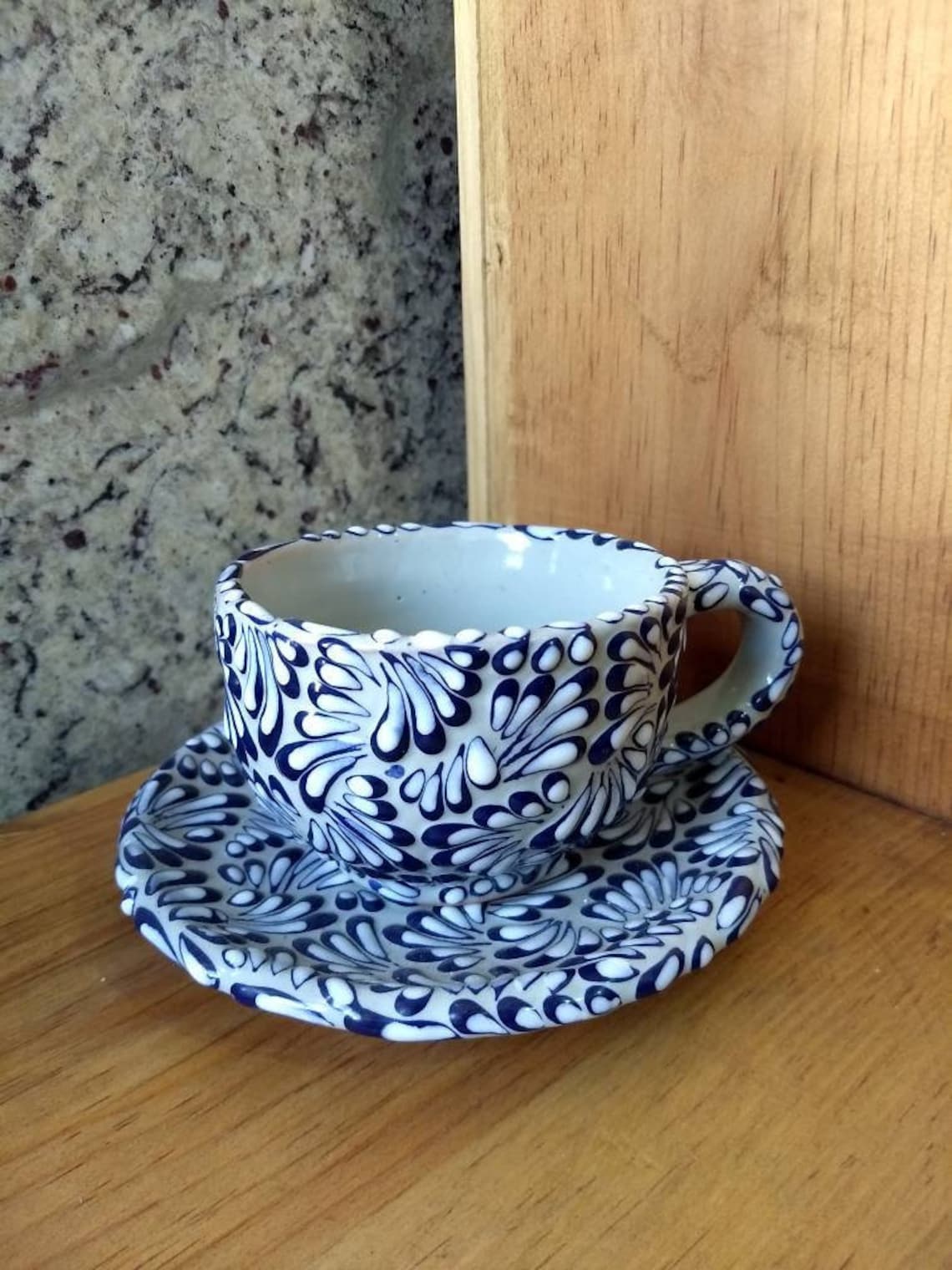 Talavera Coffee Cup and Saucer Set Mexican Coffee Mug - Etsy