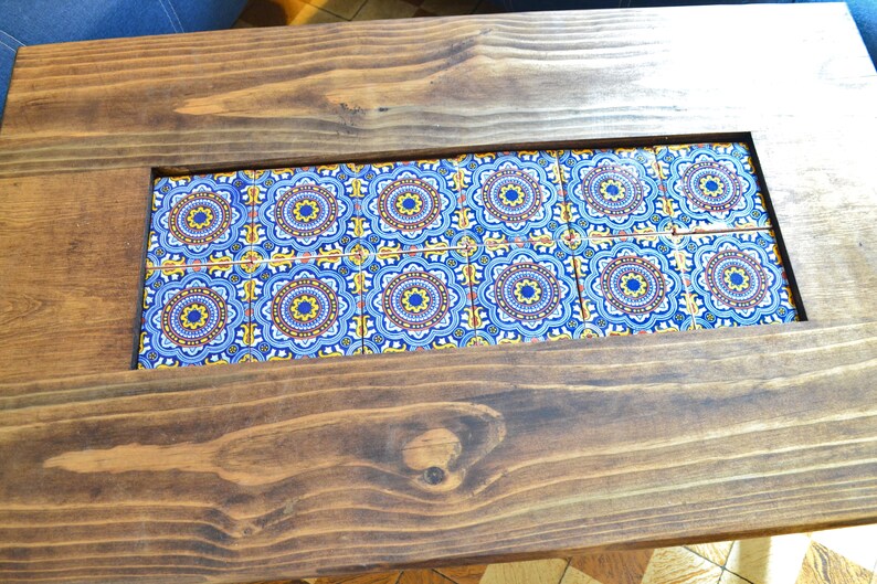 Center Table, Rustic Table, Rustic Center Table, Talavera Tile Table ...