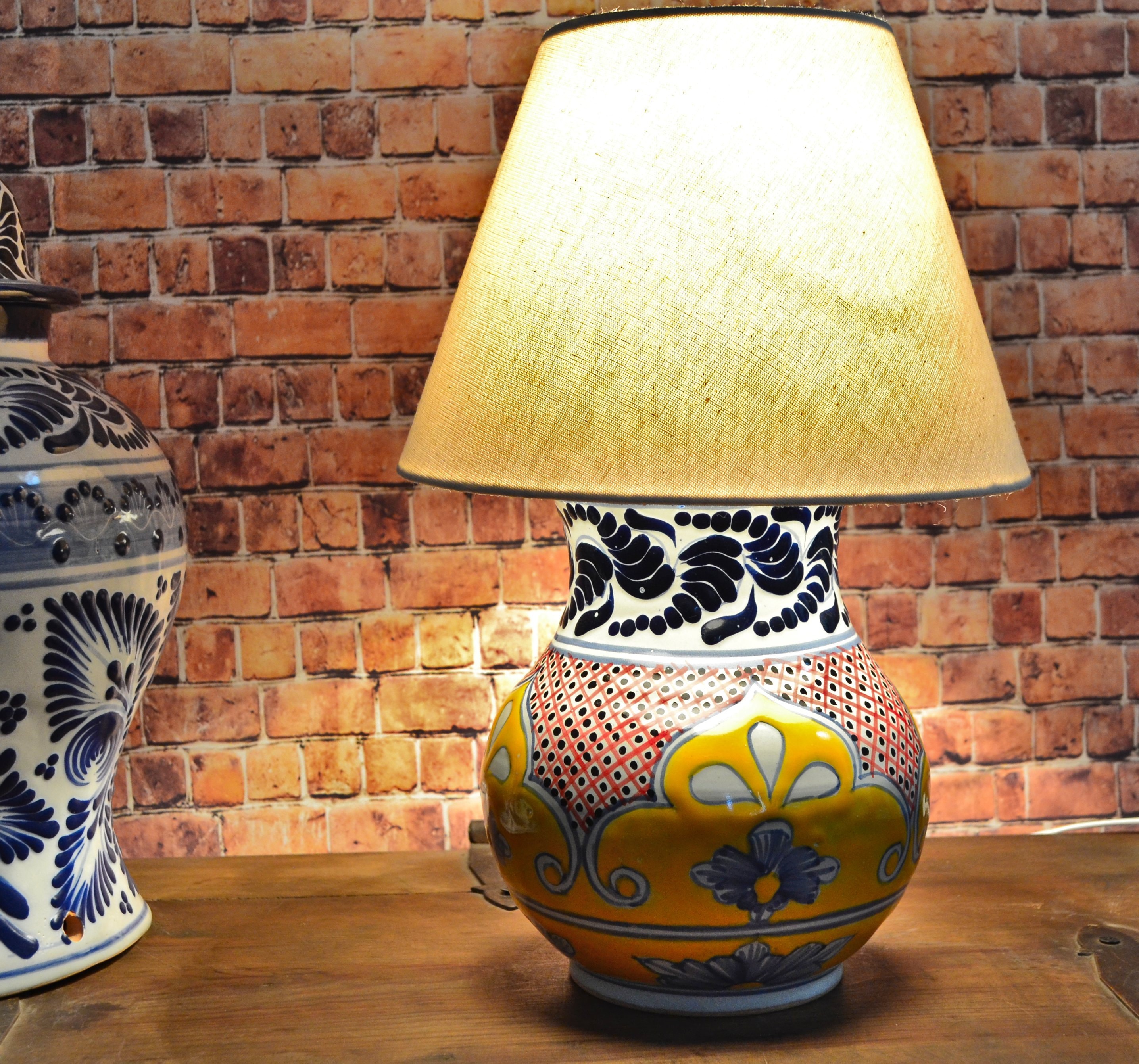 Beautiful Ceramic Table Lamp, Mexican Decoration Ginger Jar Lamp With ...