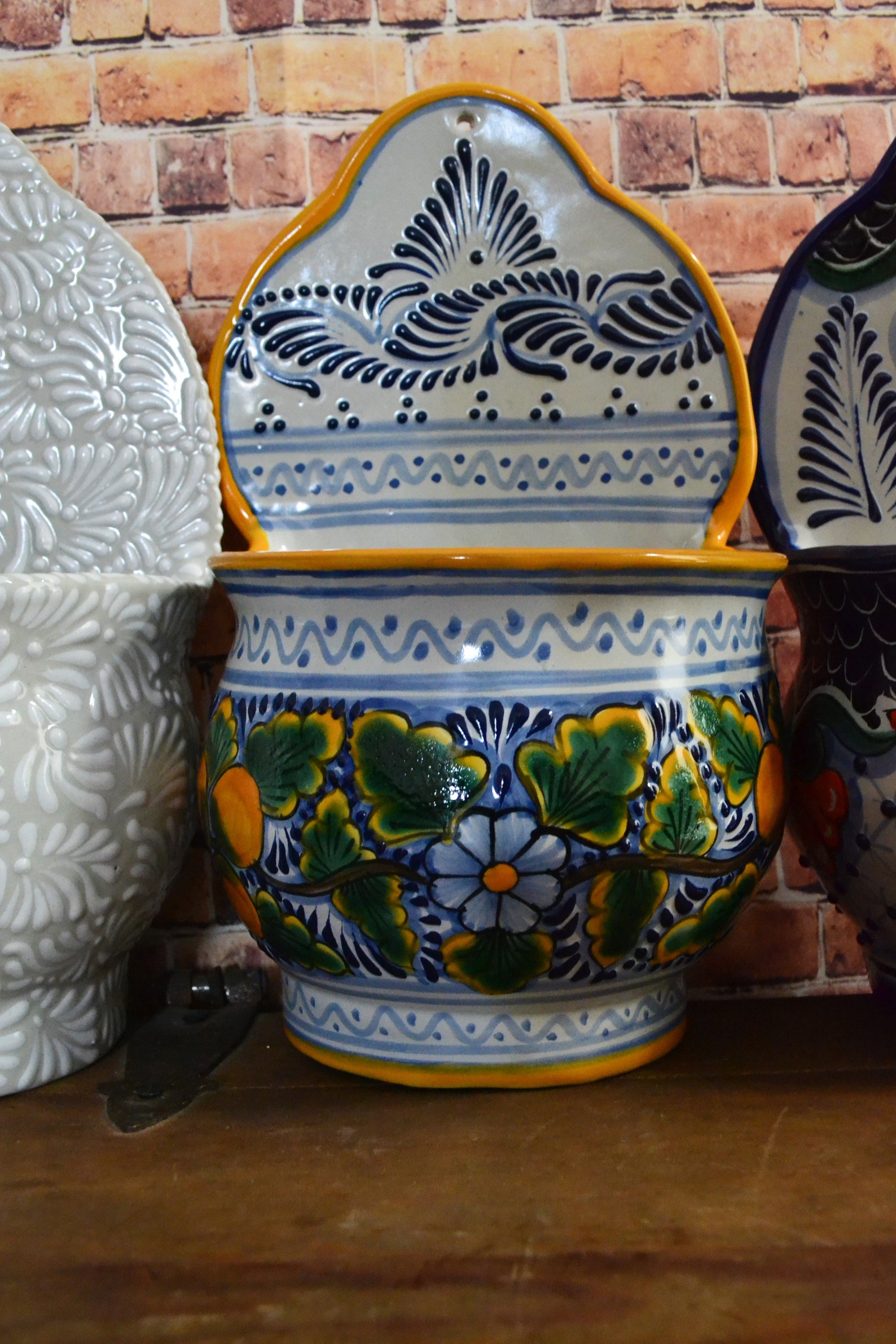 Two Piece 4 Authentic Talavera Planters Ceramic Wall Planter - Etsy