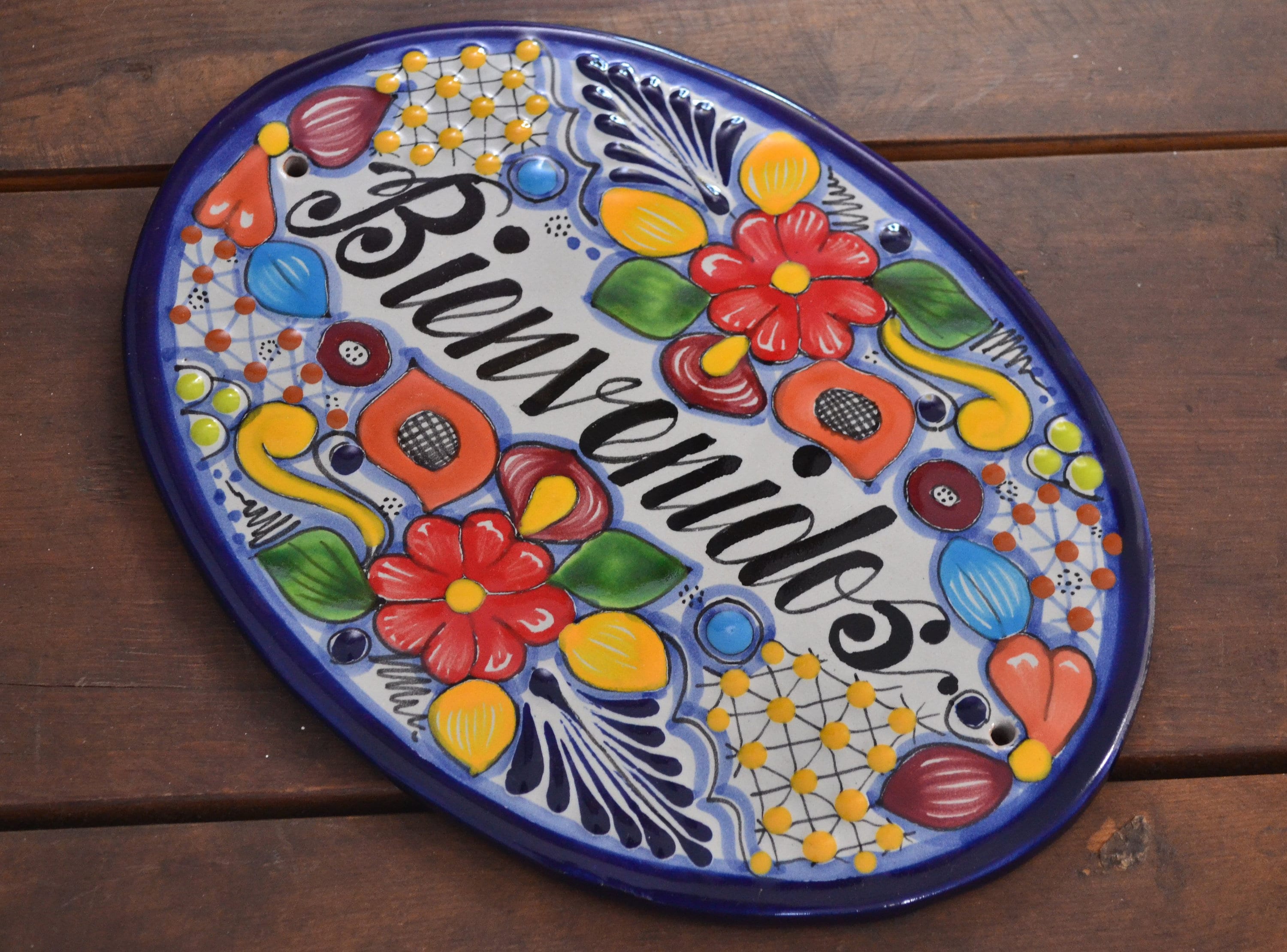 Set of Two 9.5 Personalized Talavera Tile House Sign - Etsy