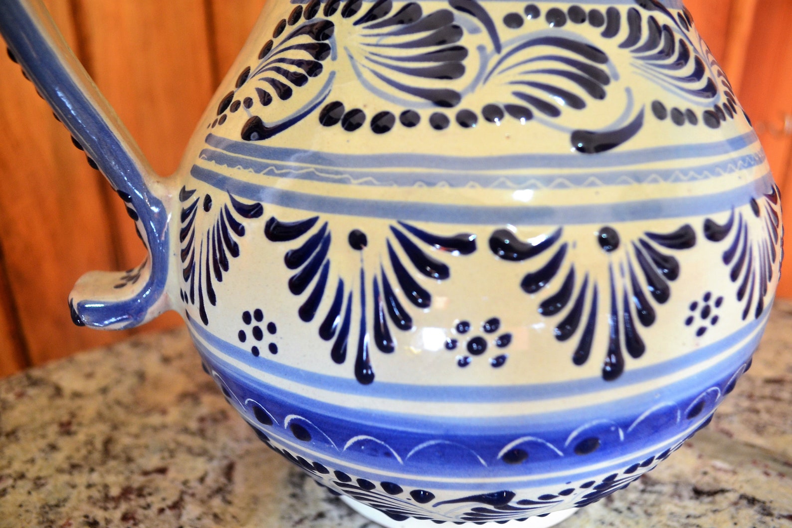 10 Tall Modern Mexican Talavera Pitcher Flower Vase | Etsy