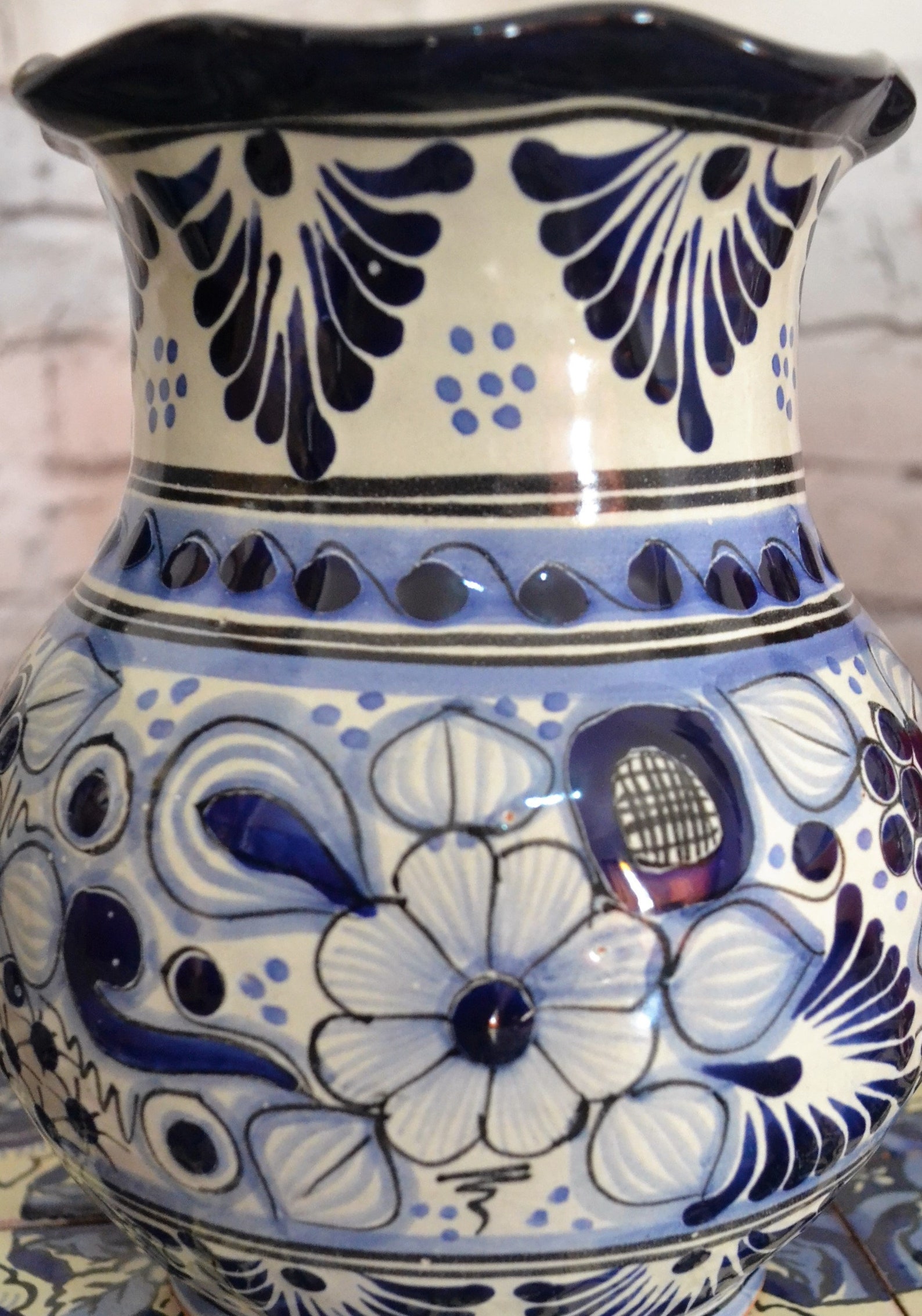 Beautiful set of two mexican talavera flower vase pottery | Etsy