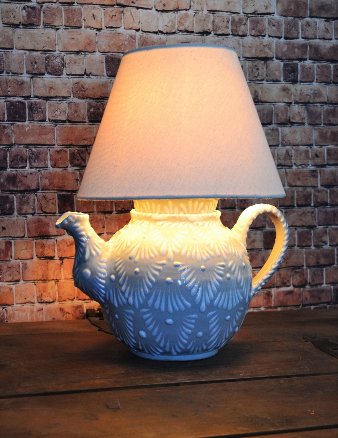 Beautiful Ceramic Table Lamp, Mexican Decoration Pitcher Lamp, Talavera ...