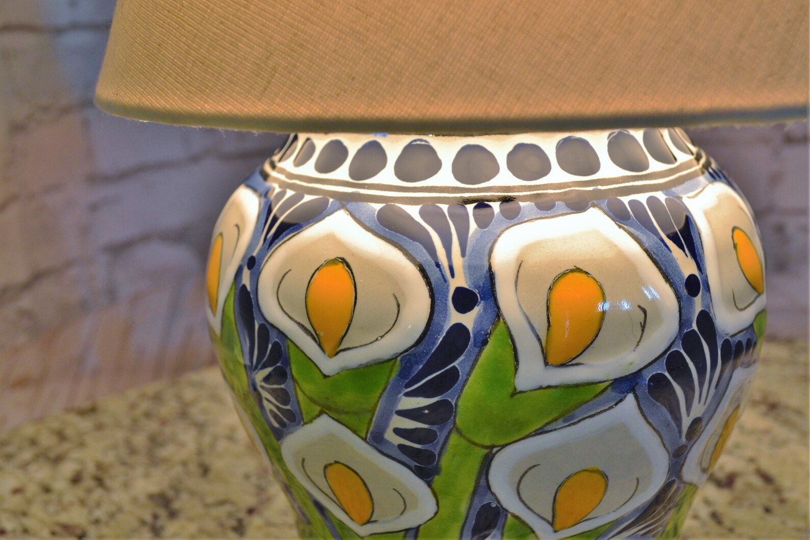 Beautiful Ceramic Table Lamp, Mexican Decoration Ginger Jar Lamp With ...