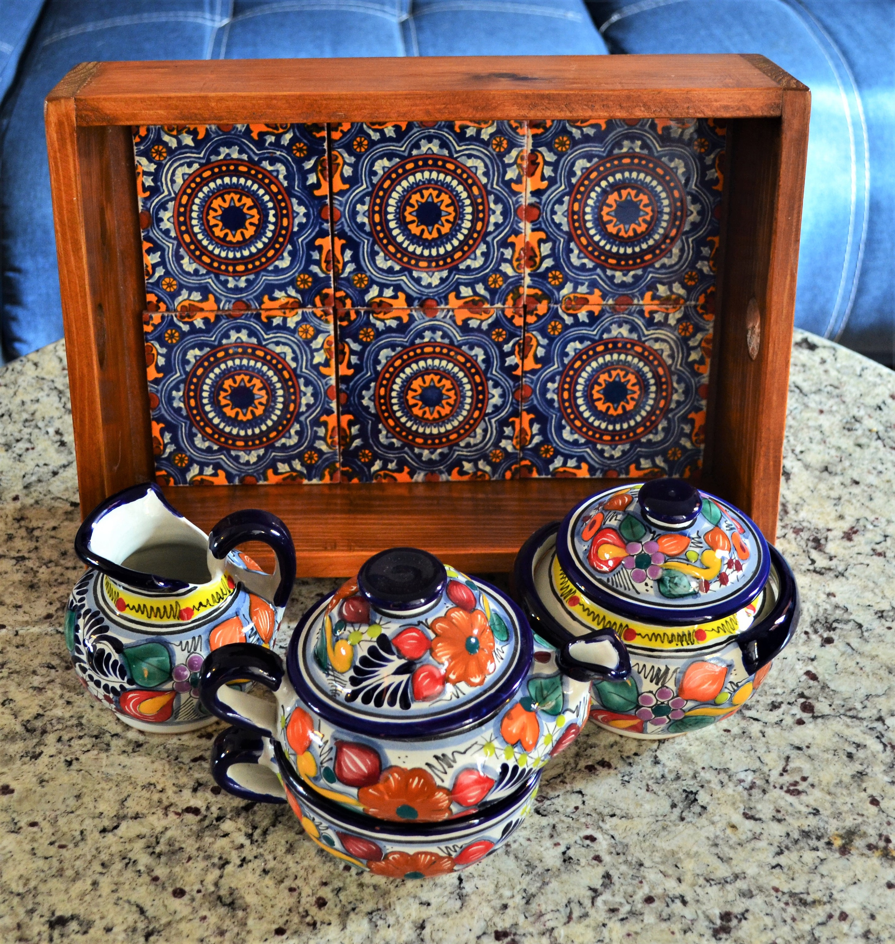 Mexican Talavera Tea Set Mexican Pottery Tea Pitcher - Etsy
