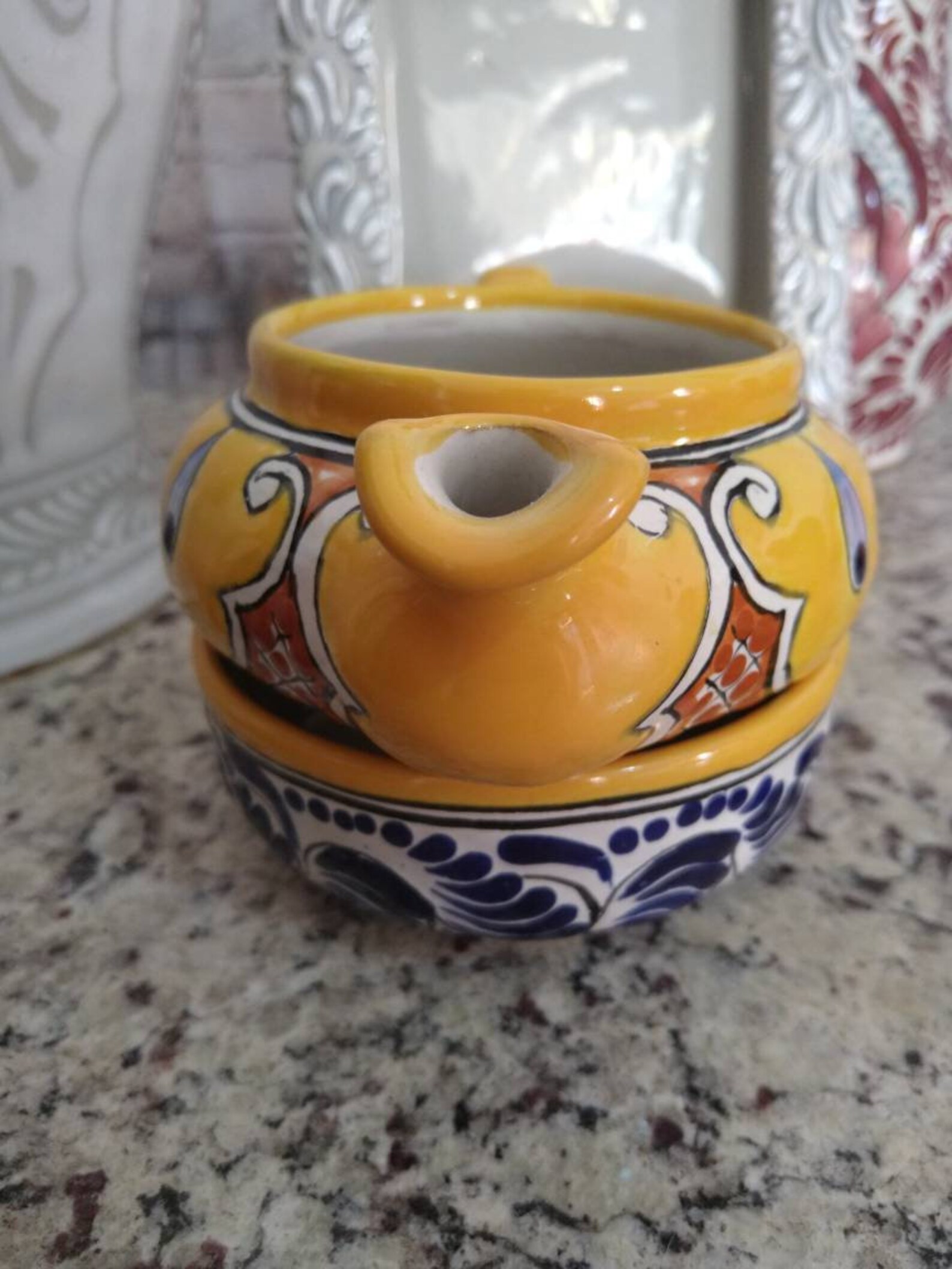 Talavera Stackable Teapot and Cup, Vintage Teapot for One, Tea Set ...