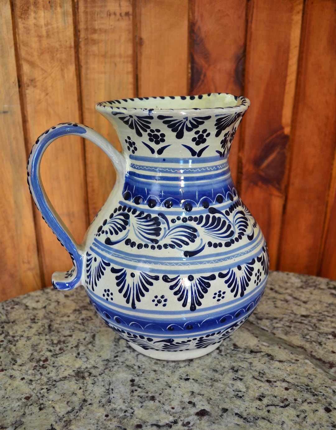 10 Tall Modern Mexican Talavera Pitcher Flower Vase - Etsy