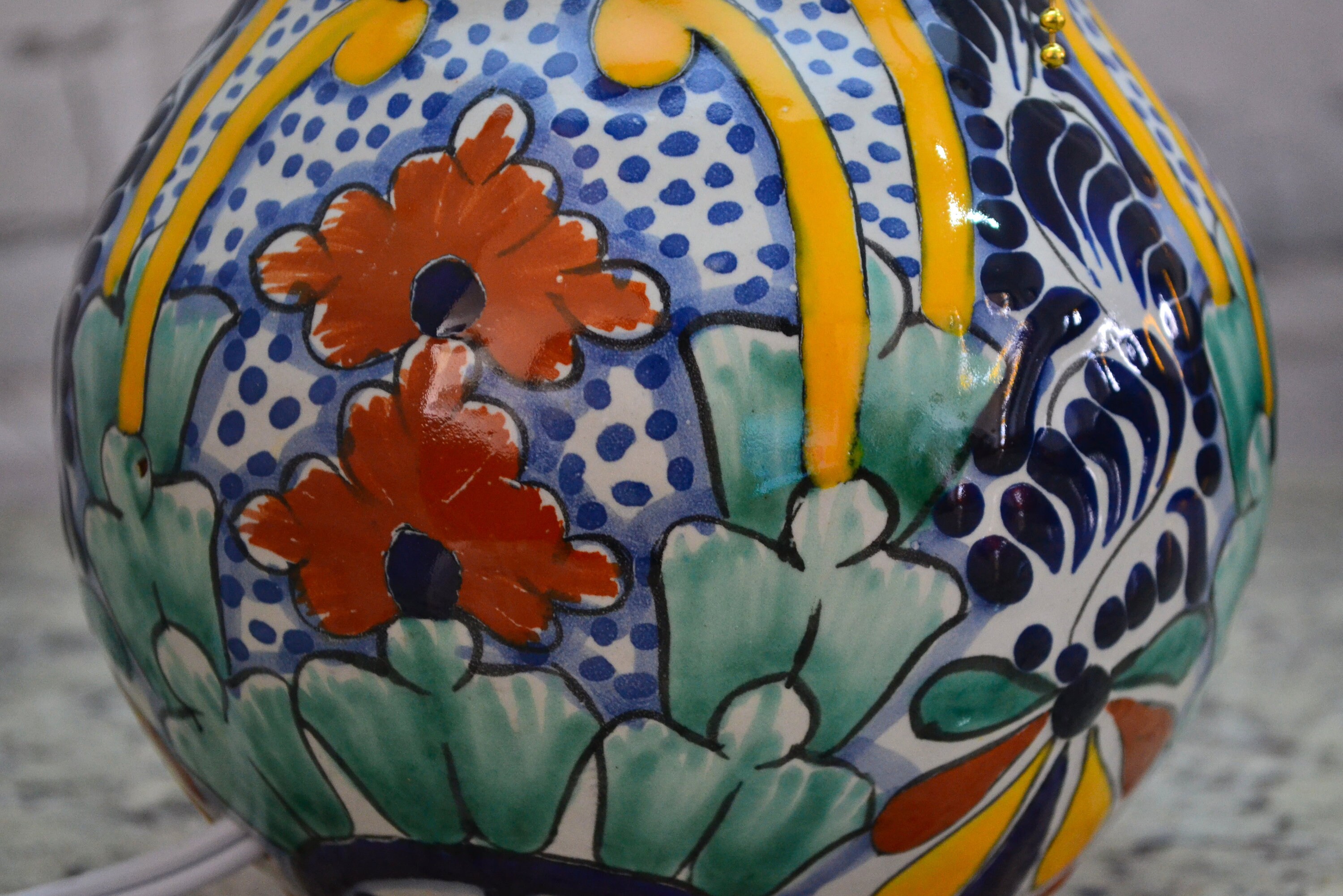 Beautiful Ceramic Table Lamp, Mexican Decoration Ginger Jar Lamp With ...