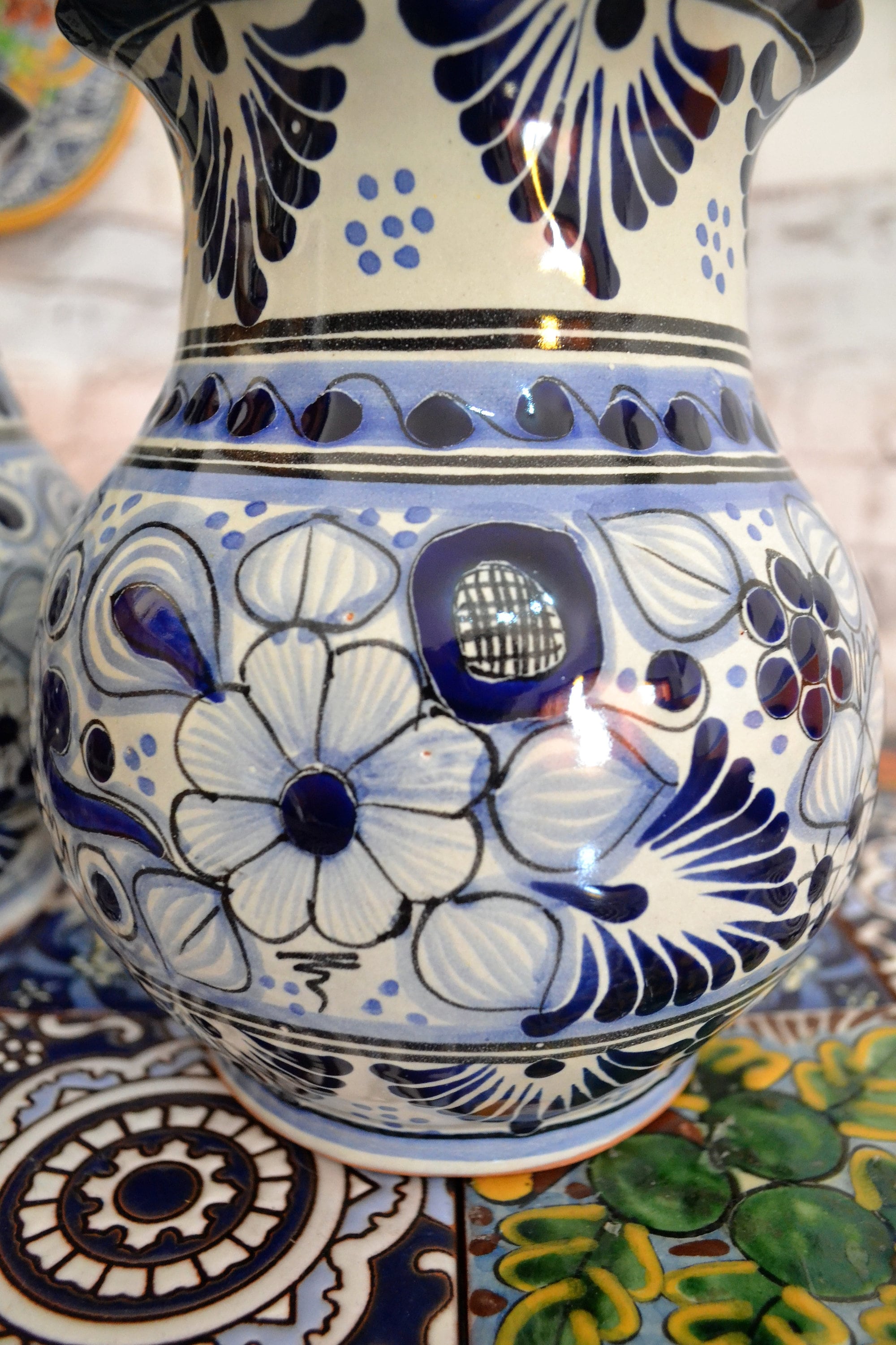 Beautiful Set of Two Mexican Talavera Flower Vase, Pottery Flower Vase ...