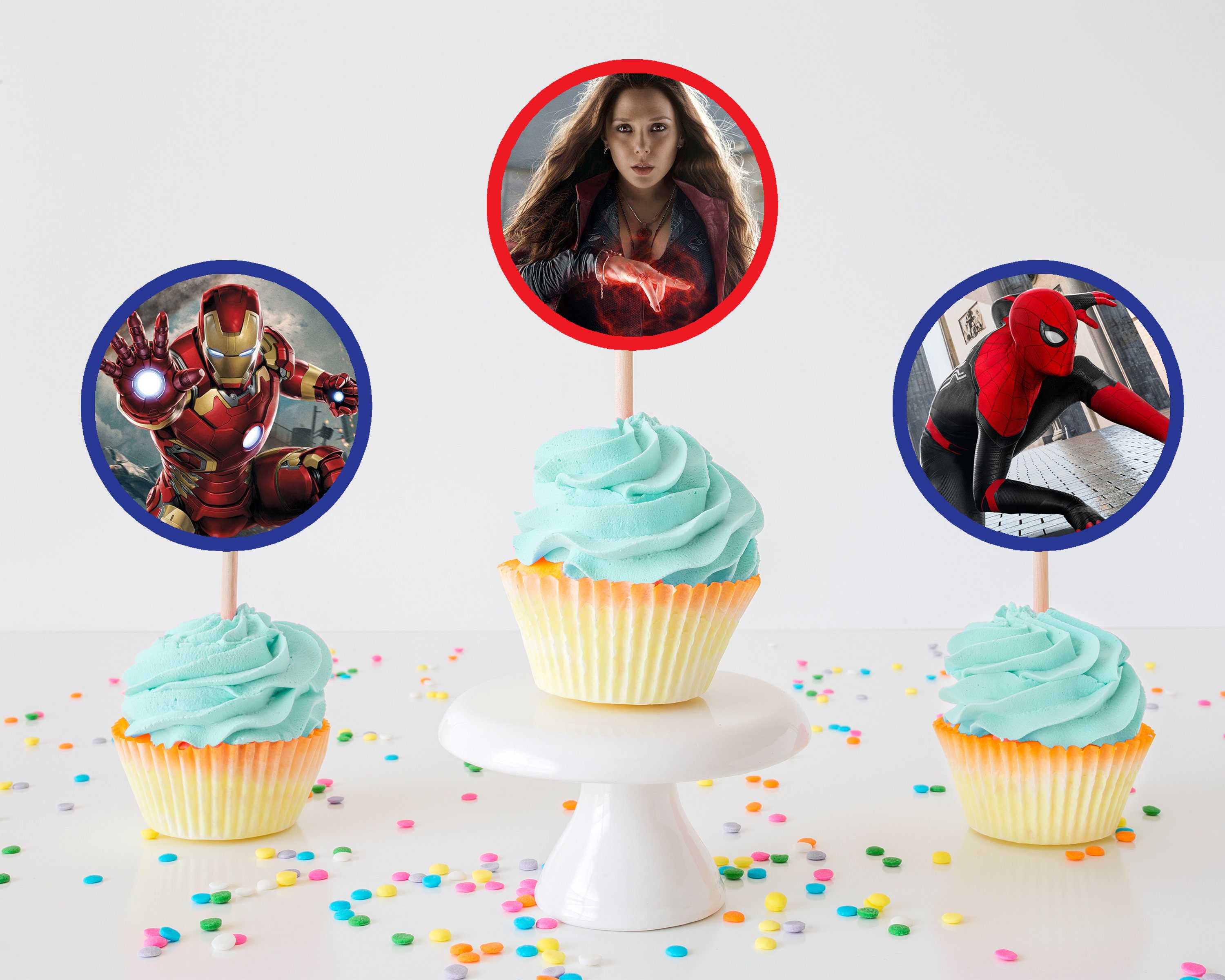 Marvel Avengers Cupcake Toppers PRINTABLE INSTANT DOWNLOAD 2-inch ...
