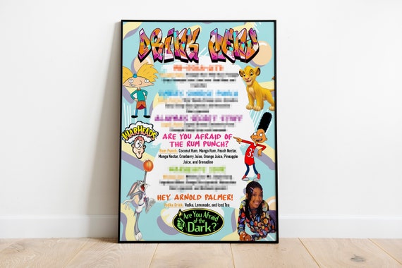 90s Themed Birthday Drink Menu 16x20 DIGITAL FILE PRINTABLE Etsy 90s Themed Birthday Drink Menu 16x20 DIGITAL FILE PRINTABLE Etsy