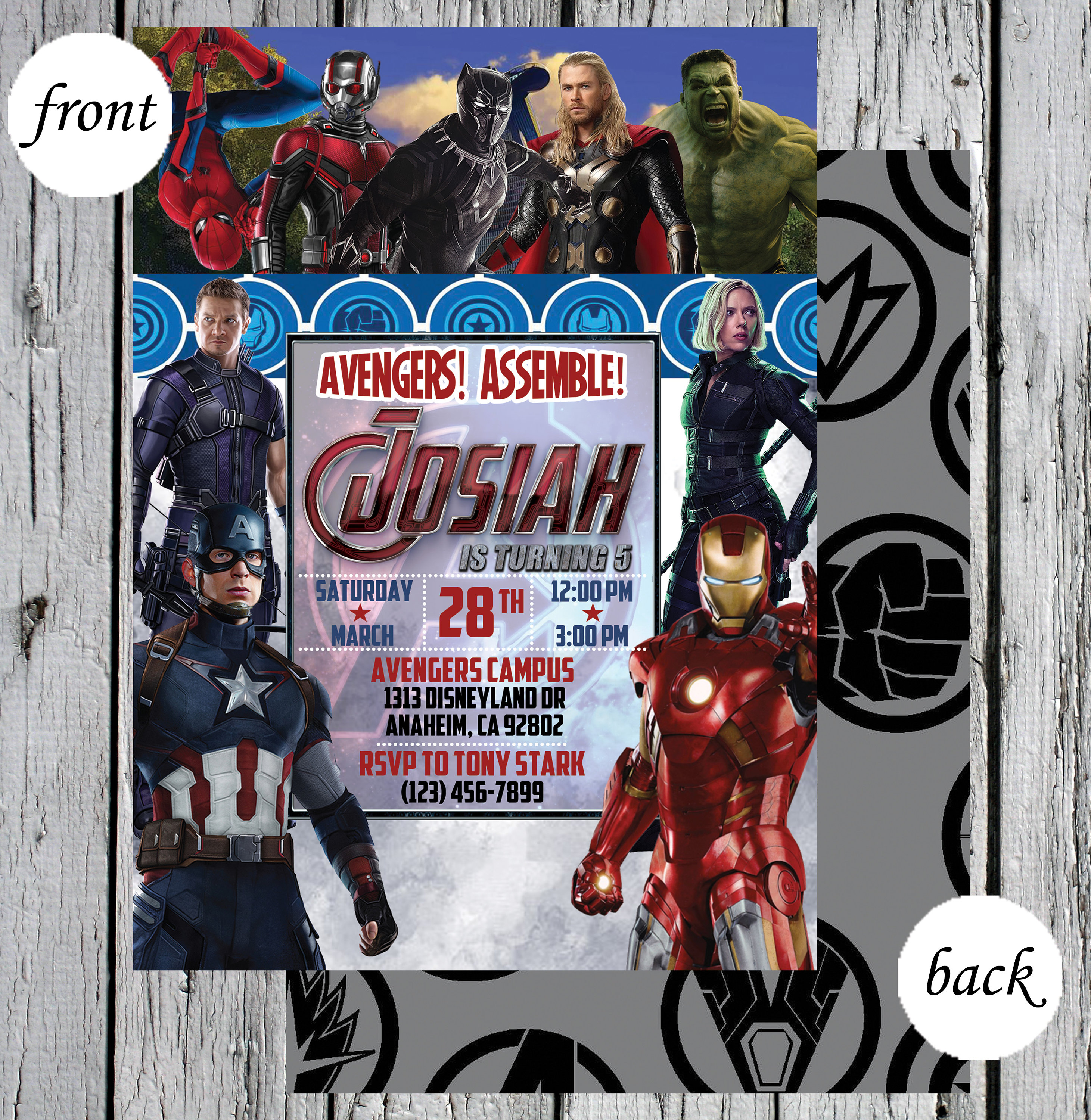 Marvel Avengers Birthday Invitation 5x7 DIGITAL FILE | Etsy